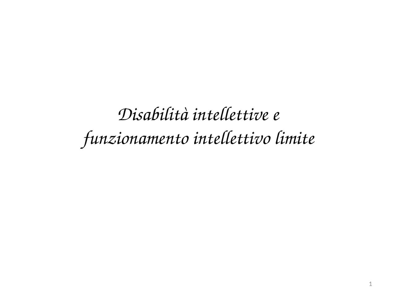 Disabilità Intellettive Docsity