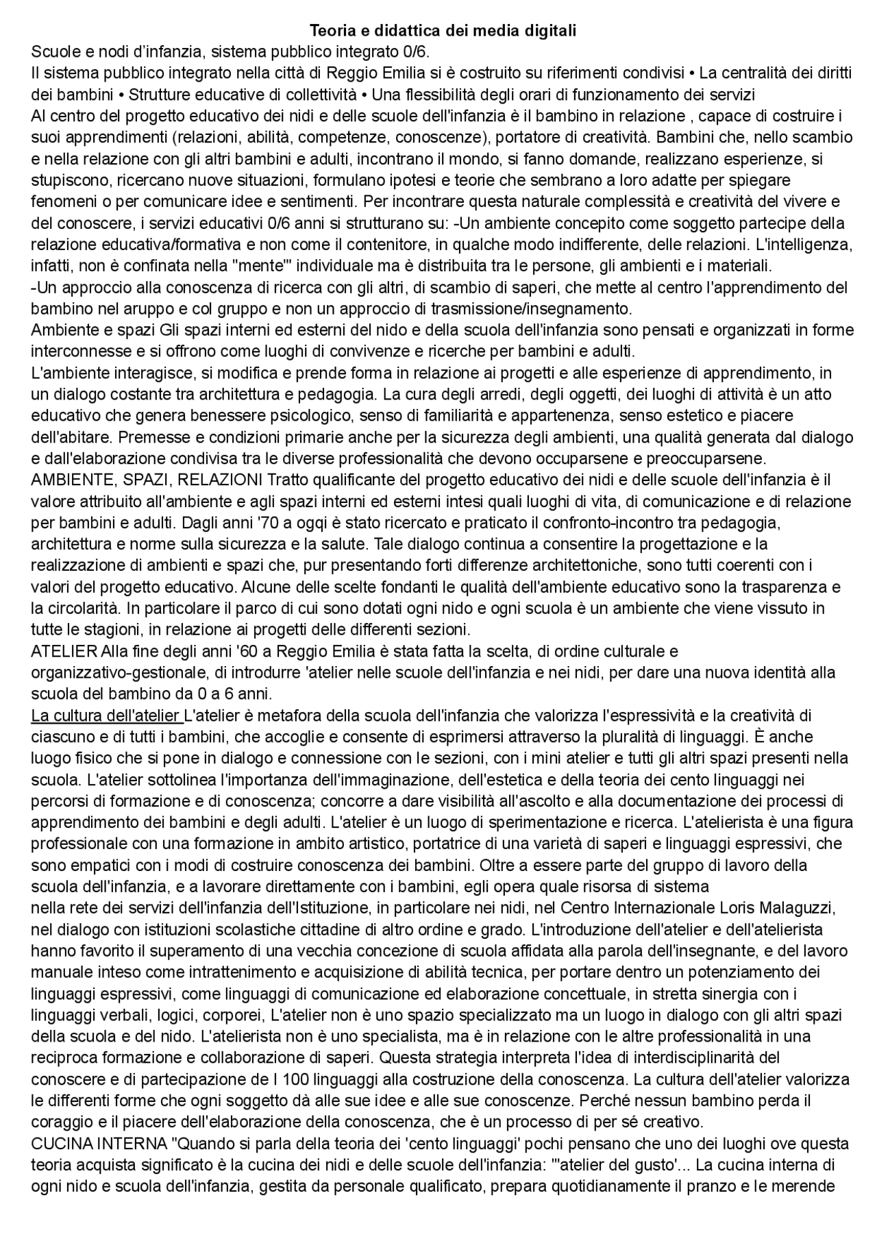 Teorie E Didattiche Dei Media Digitali Appunti Di Teorie E Tecniche