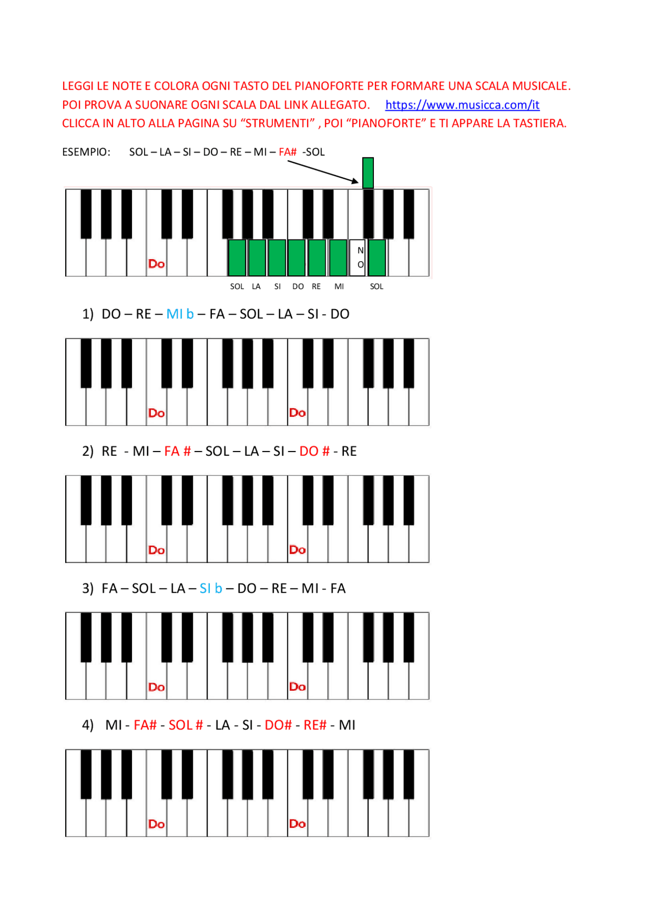 Scala musicale e alterazioni | Esercizi di Storia della musica | Docsity