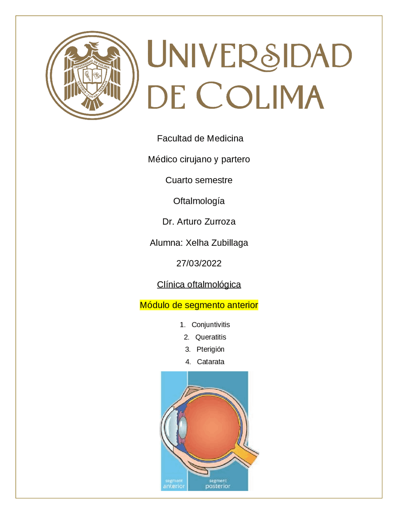 Resumen Oftalmología Sexta Clase Resúmenes De Oftalmología Docsity