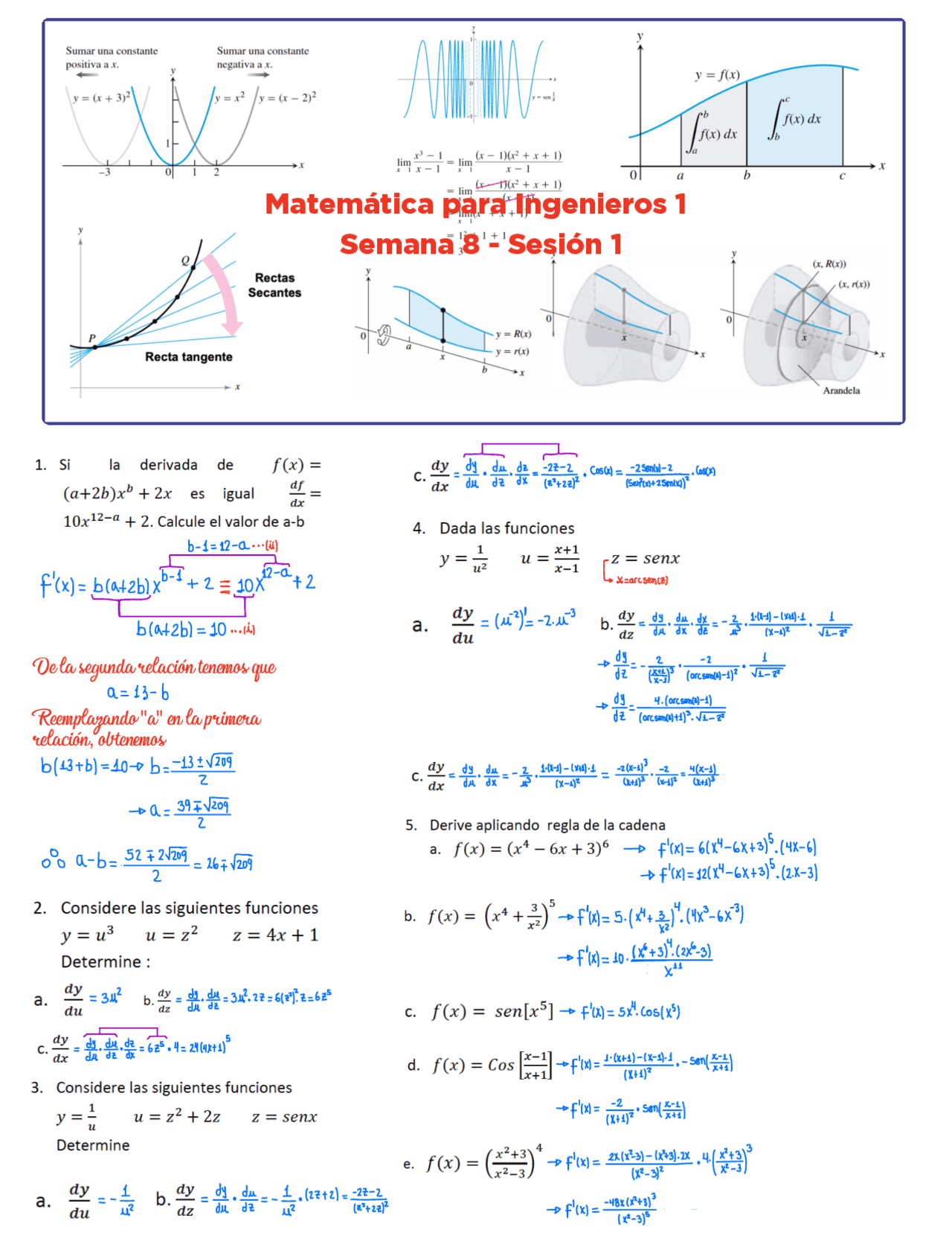 Ejercicios resueltos de Derivas Funciones Trascendentales | Ejercicios de Matemáticas | Docsity