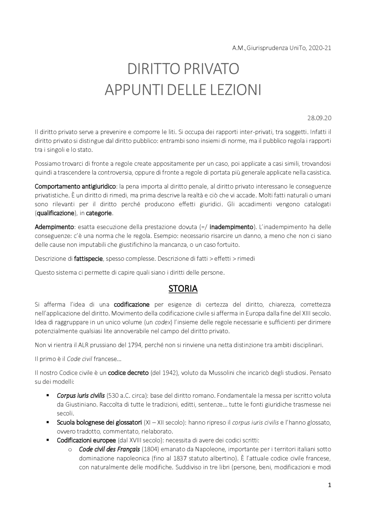 Diritto Privato Appunti Completi Integrati Con Manuale Ciatti Caimi E