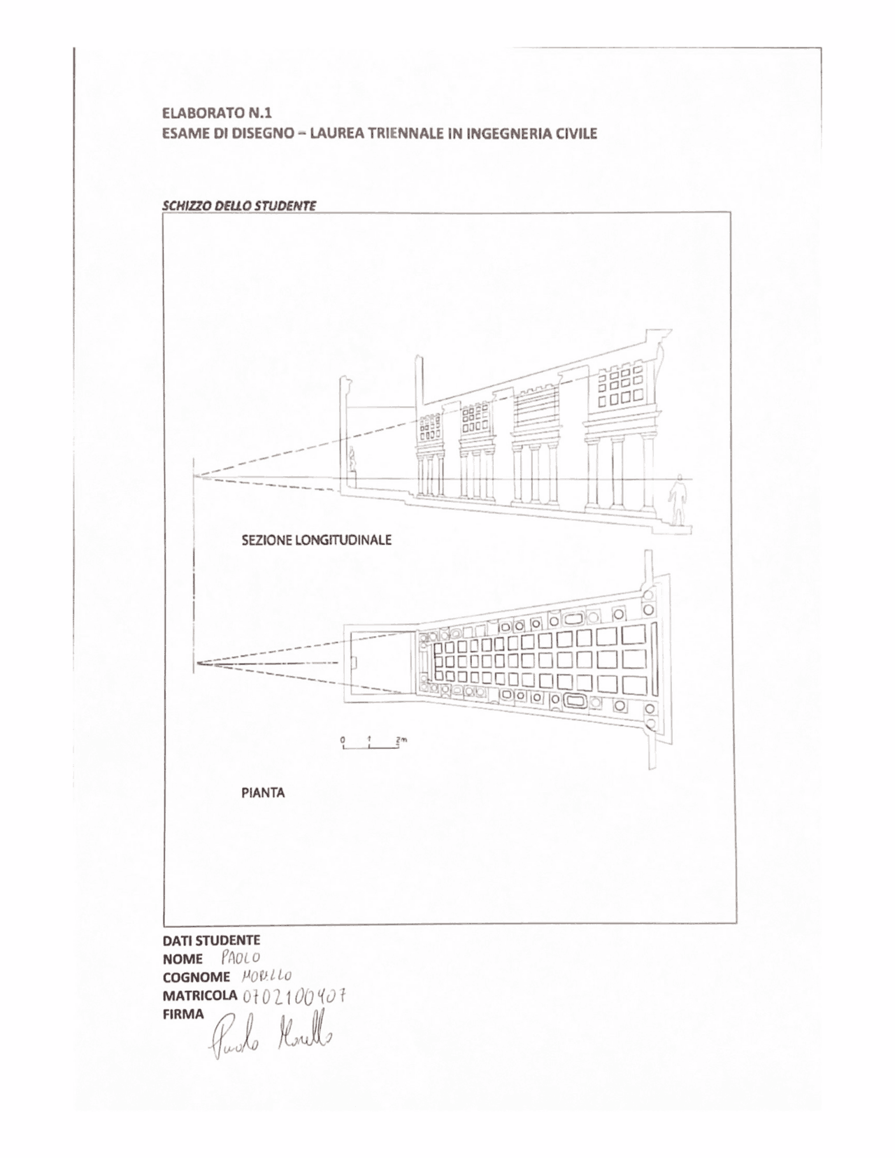 Elaborato 1 Disegno Ingegneria Civile Docsity