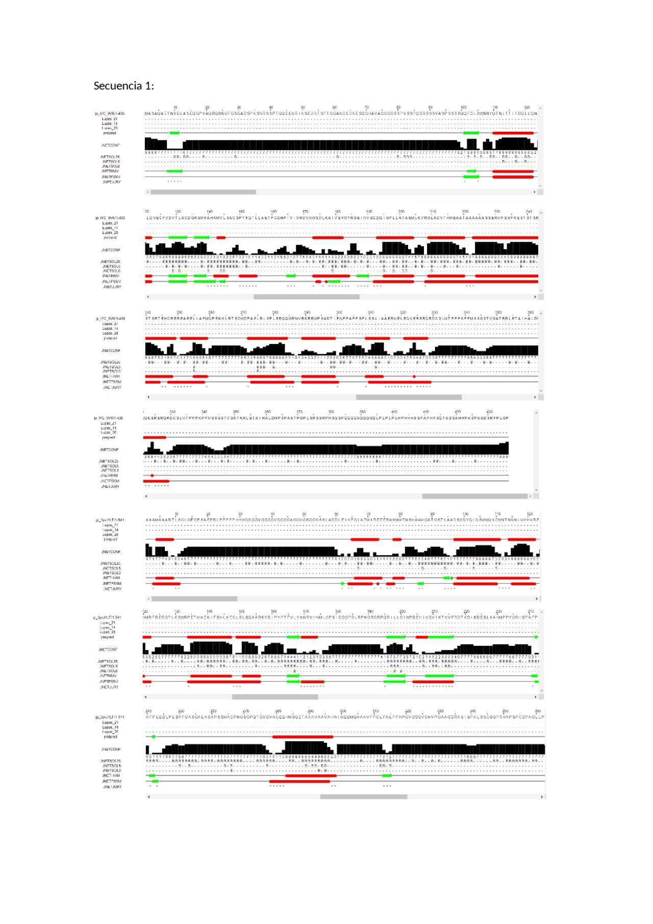Jpred capturas del ordenador | Apuntes de Bioinformática | Docsity