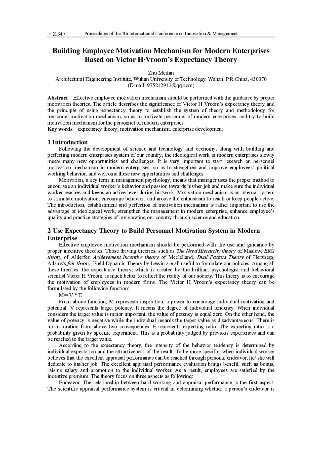 Building Employee Motivation Mechanism For Enterprises Based on Victor ...