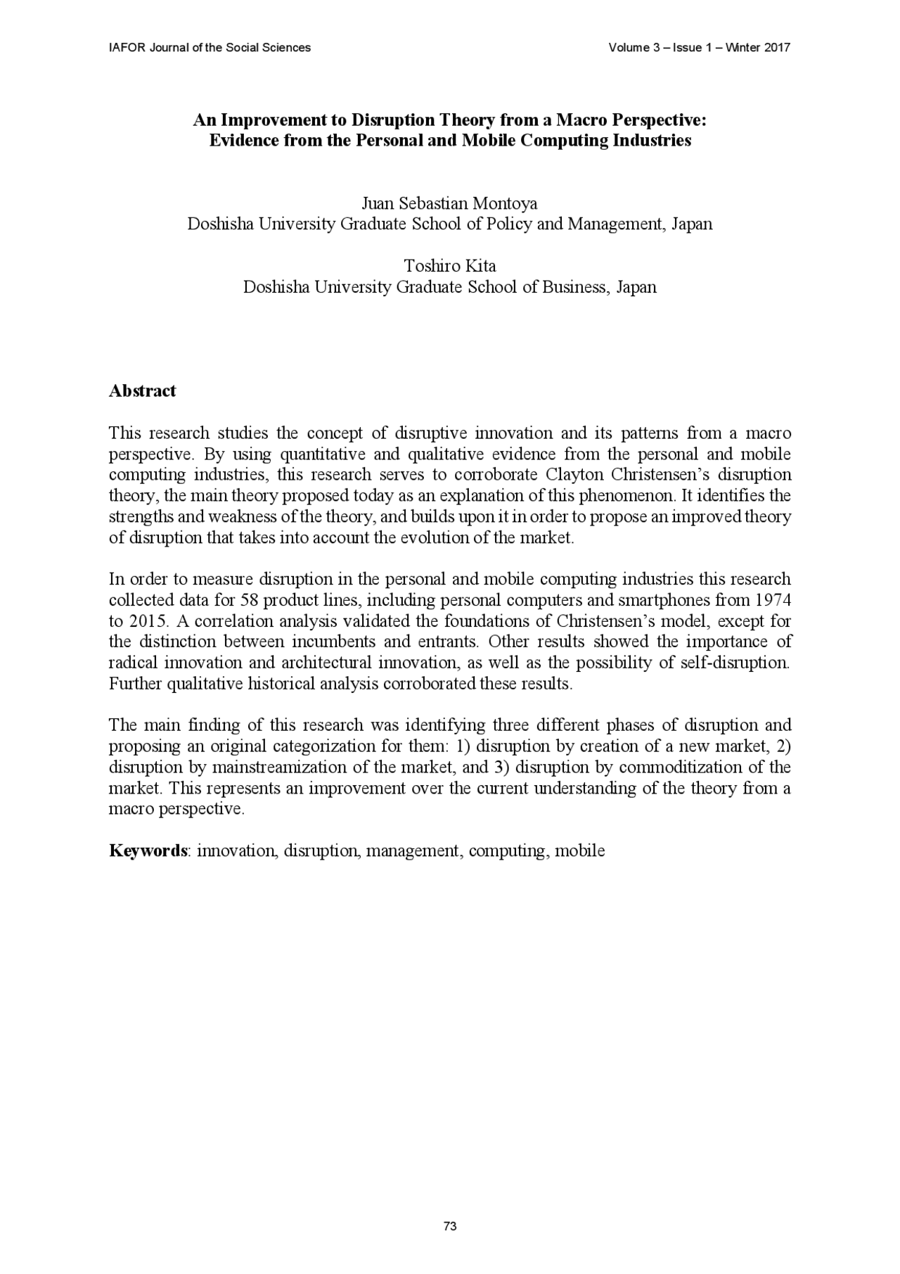 An Improvement to Disruption Theory from a Macro Perspective: Evidence ...