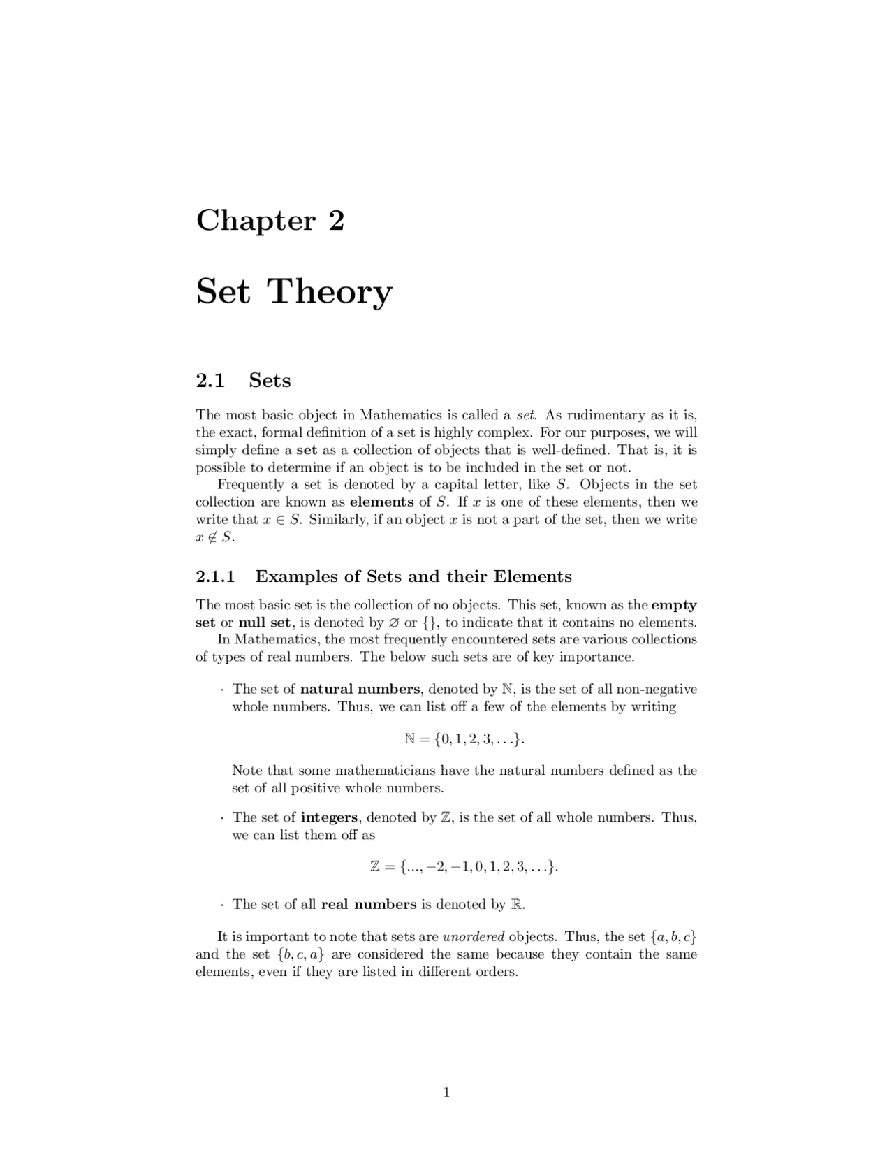 Chapter 2 Set Theory Docsity