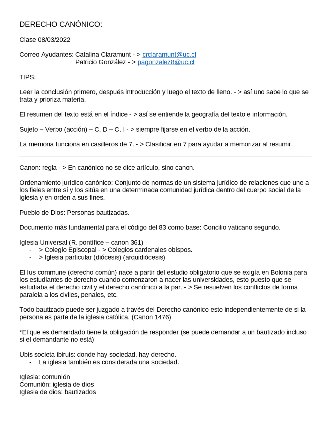 Apuntes Derecho Canónico Apuntes De Derecho Canónico Docsity