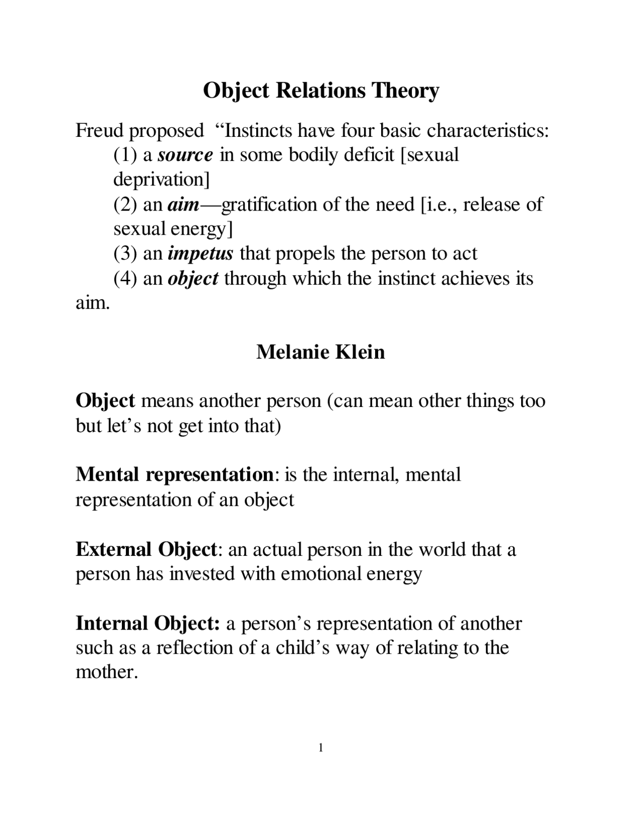 Object relation Theory - Docsity