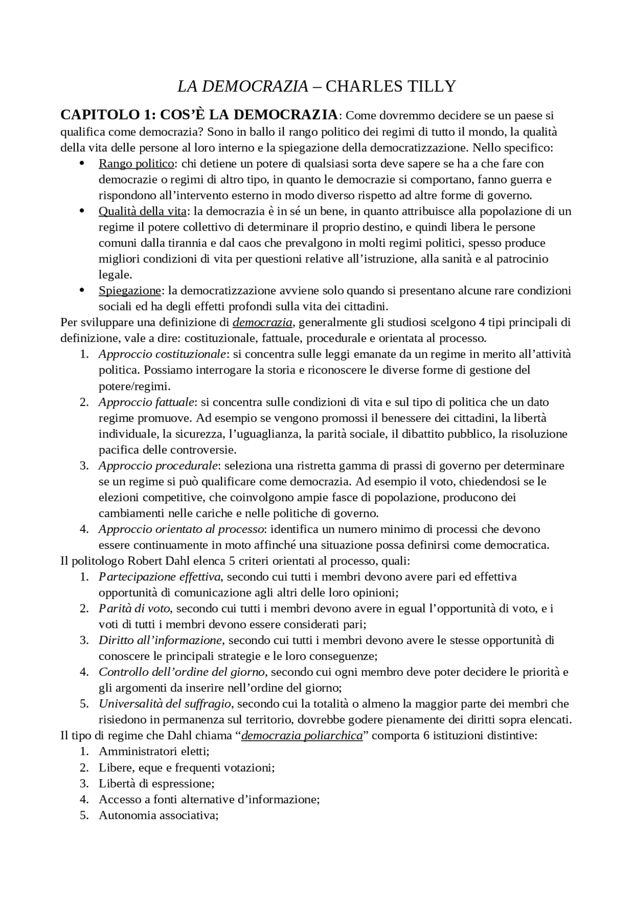 Riassunto Democrazia E Conflitti Docsity