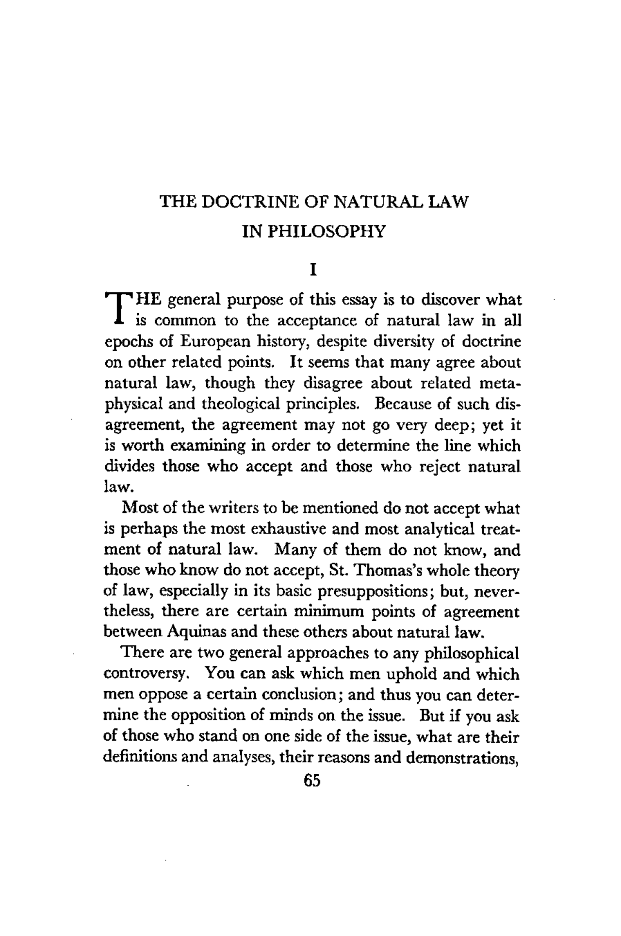 The Doctrine of Natural Law in Philosophy - Docsity
