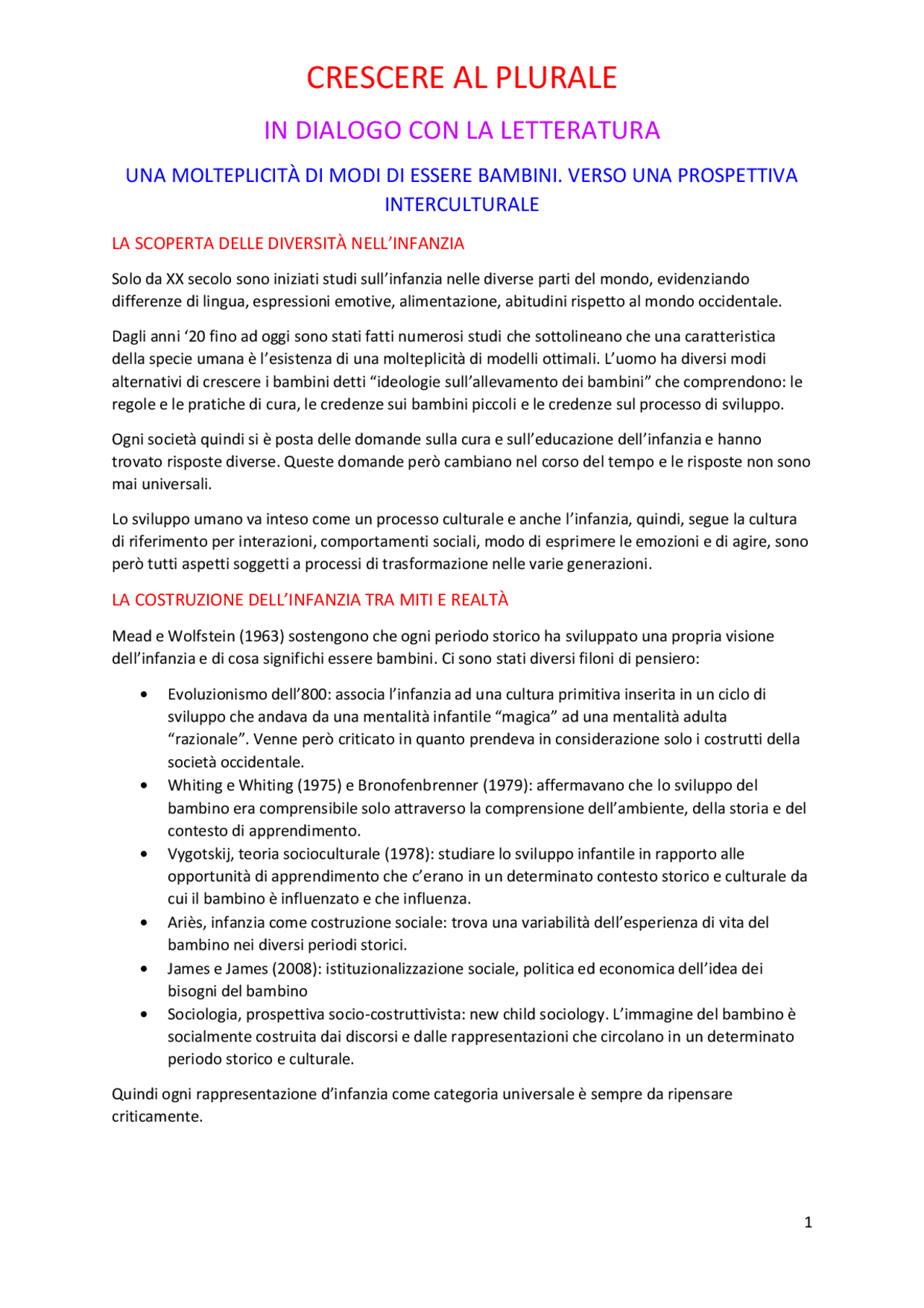 Crescere Al Plurale Docsity