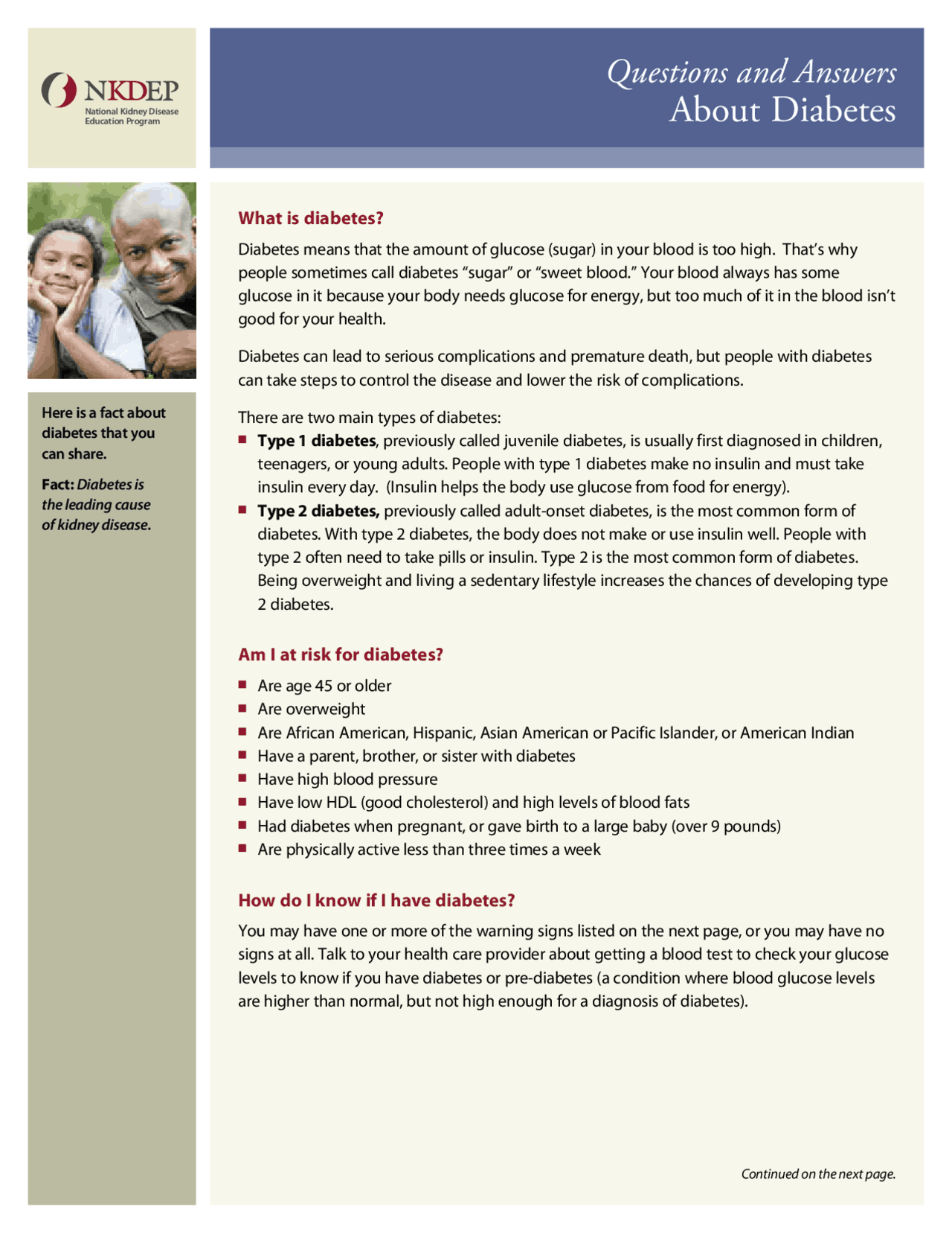 Questions and Answers About Diabetes - Docsity