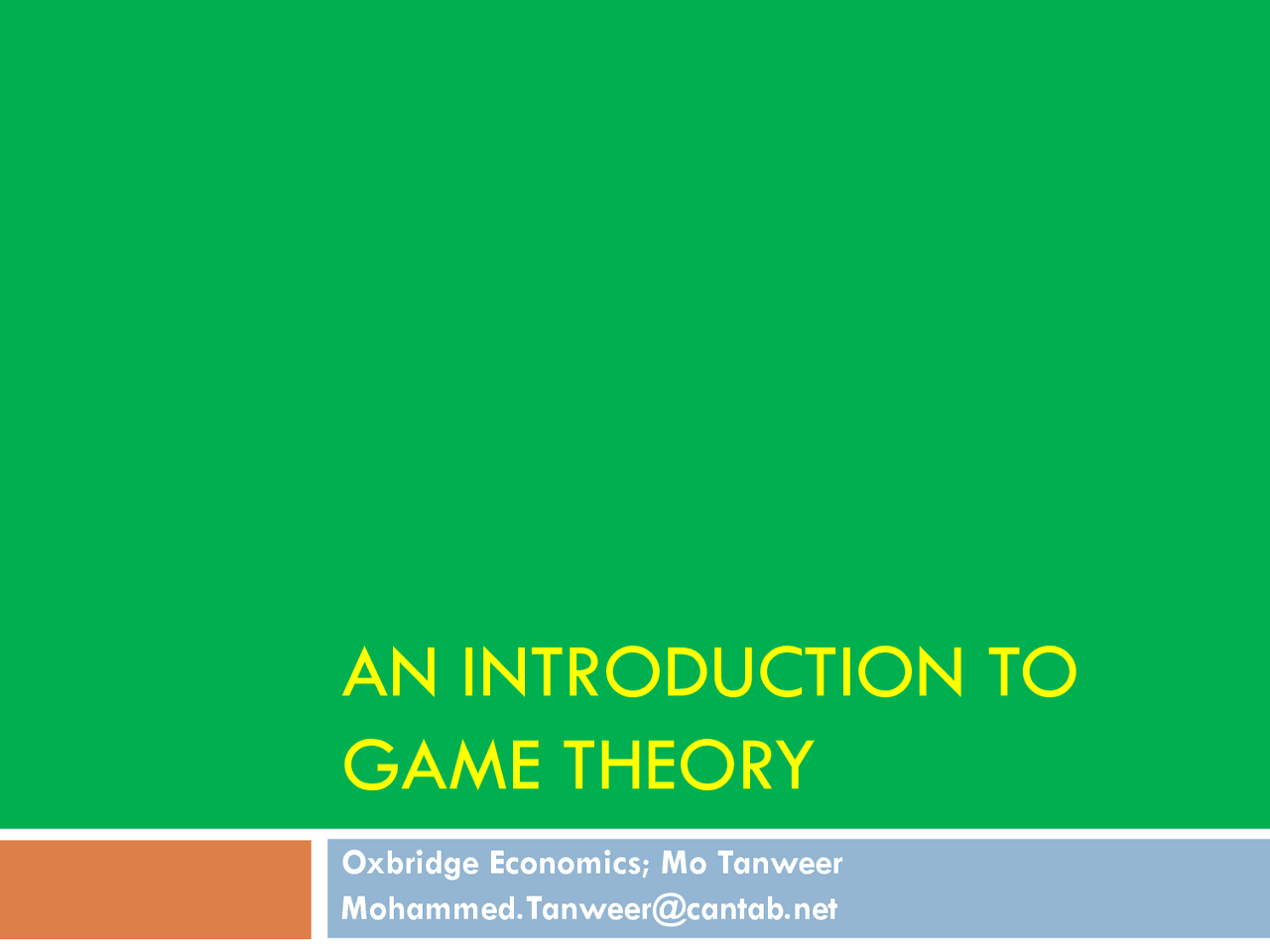 An Introduction Of Game Theory And Game Theoretic Ideas Docsity