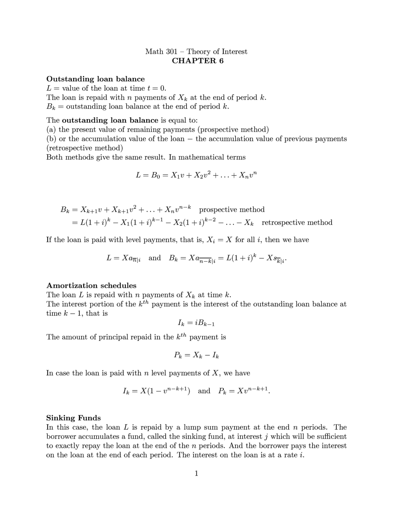 Theory of Interest - Lecture Notes | Lecture notes Mathematics | Docsity