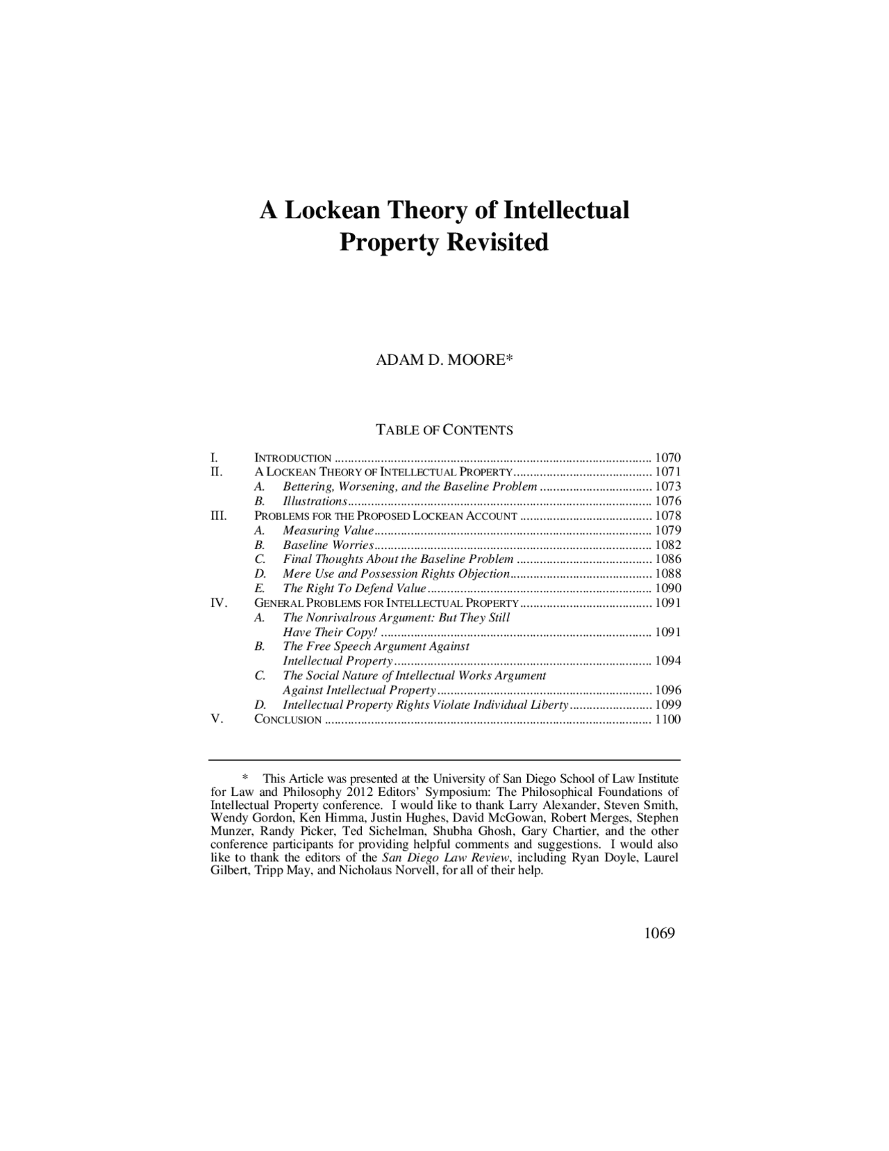 Lockean Theory of intellectual property - Docsity