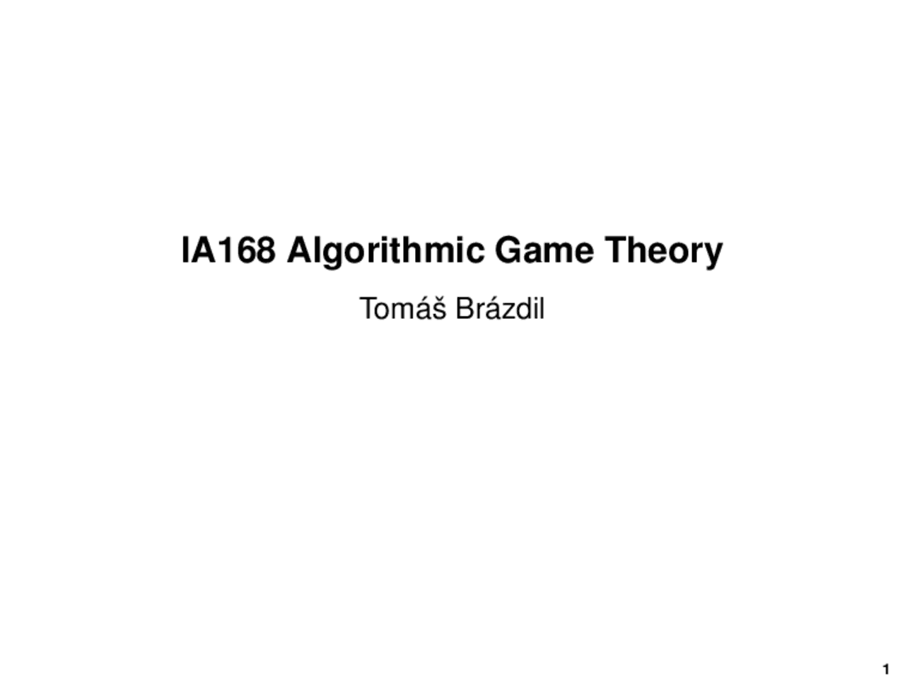 Algorithmic Game Theory - Docsity