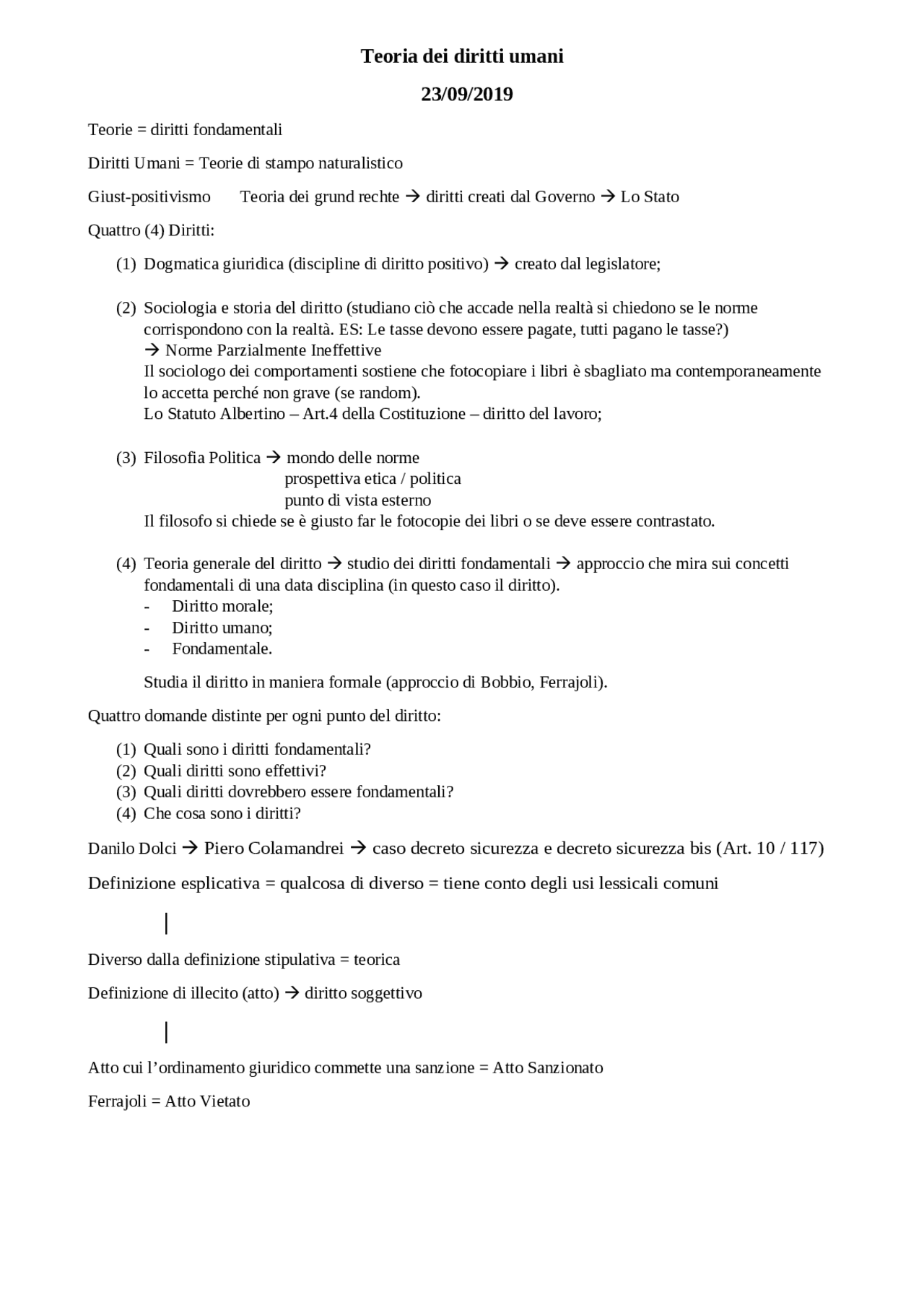 Appunti Teoria Dei Diritti Umani Unito Docsity