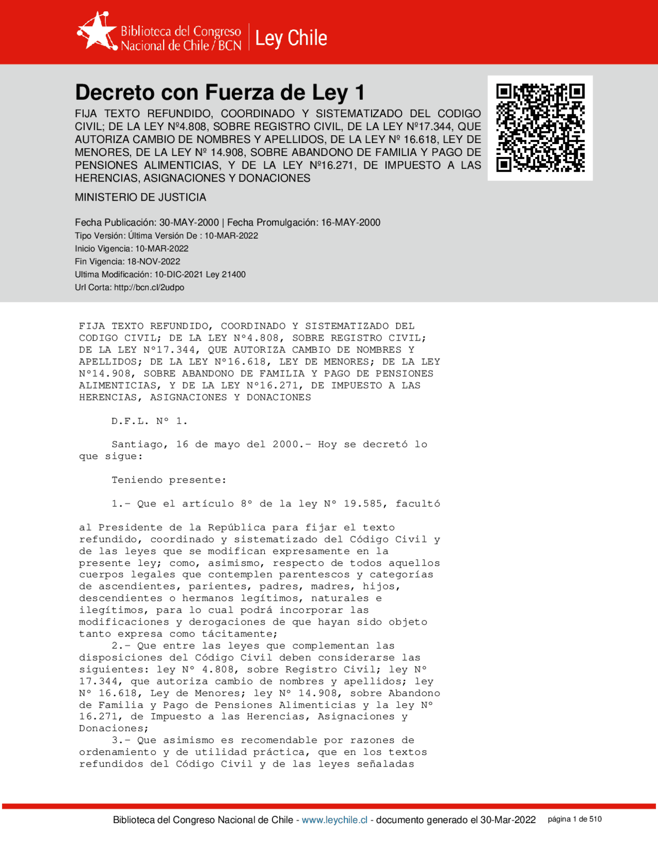 Código civil chile_________________ | Apuntes de Derecho Civil | Docsity