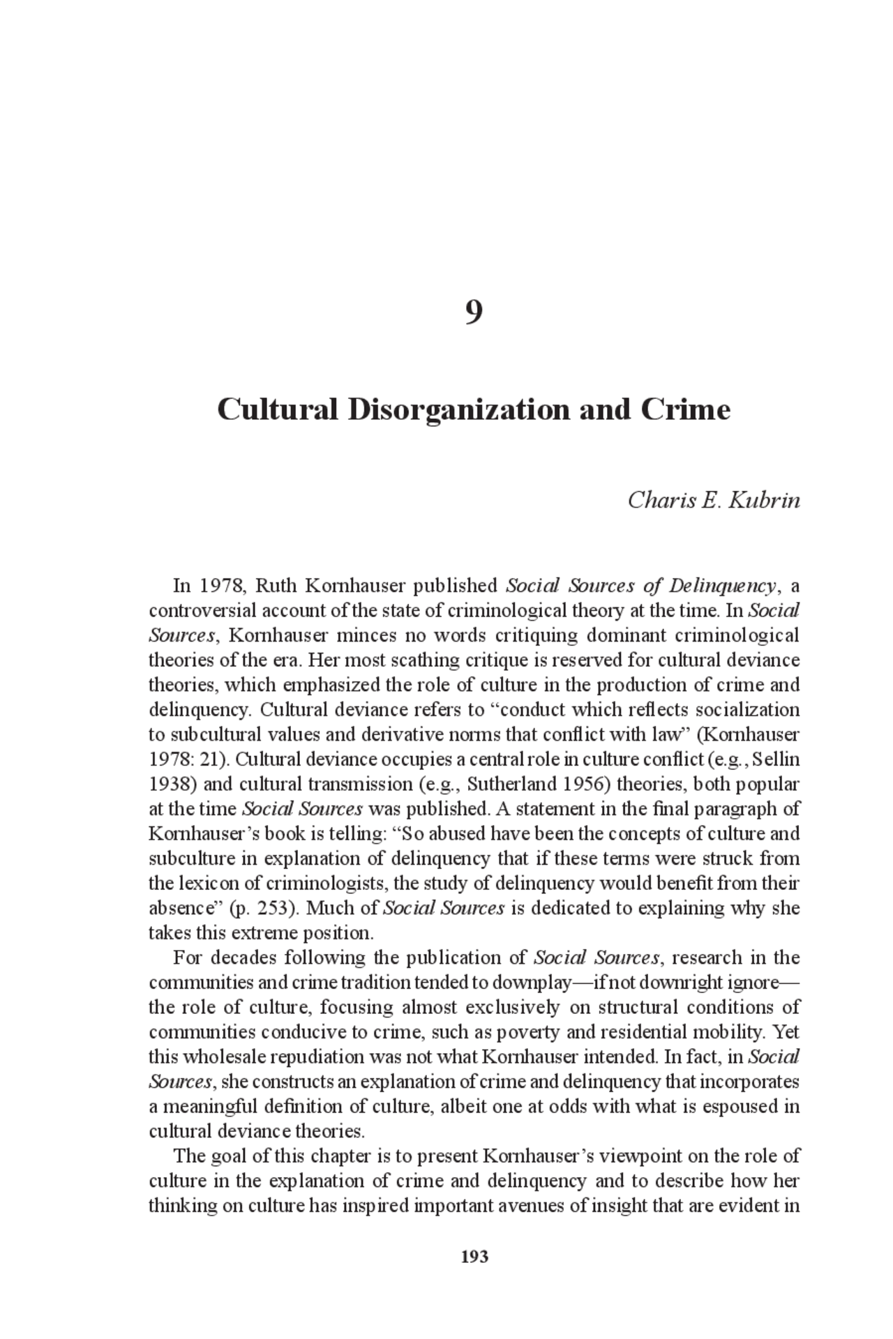 Cultural deviance theory: Cultural Disorganization and Crime | Study ...