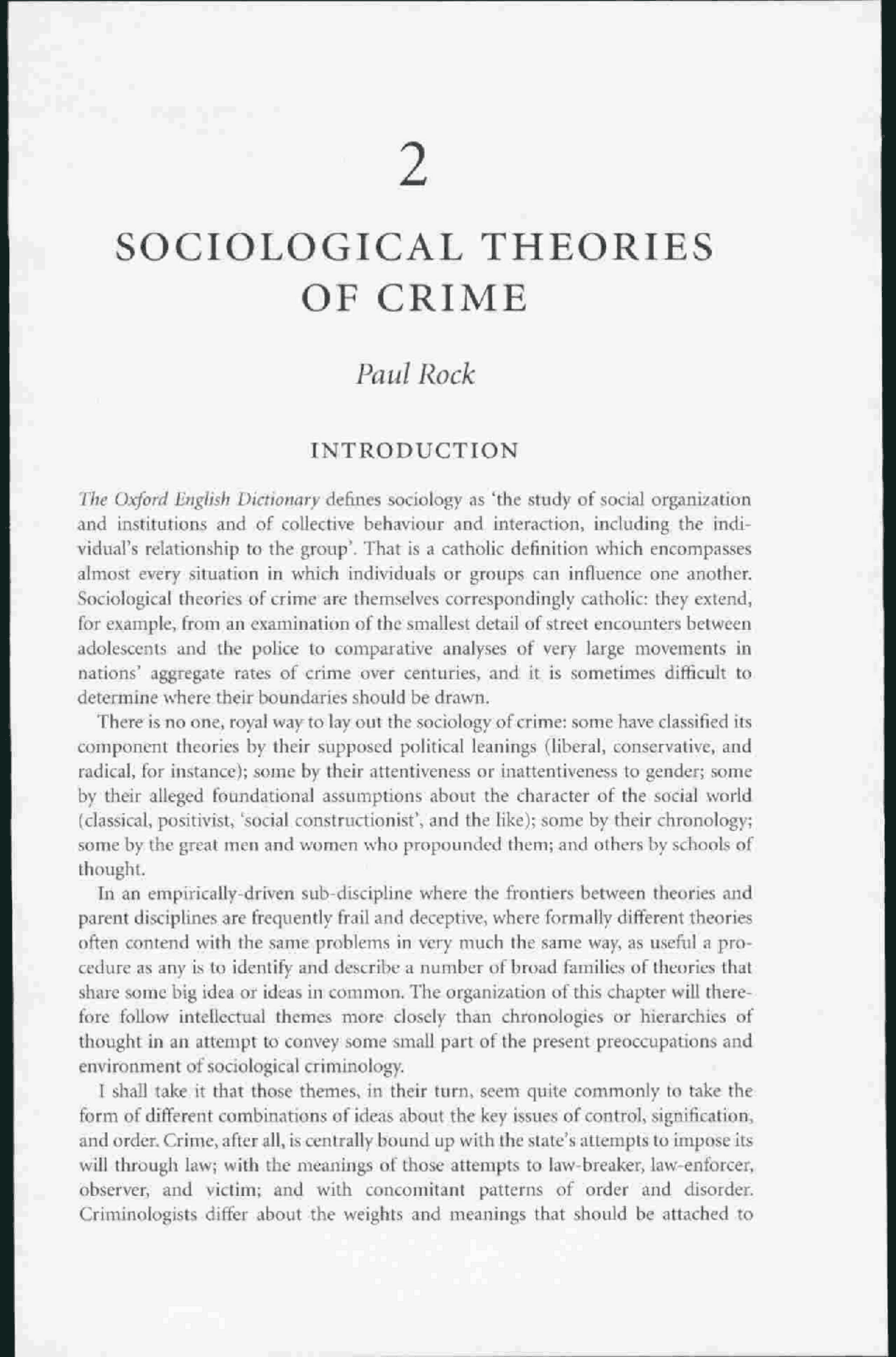 Sociological Theory of Crime - Paul Rock | Study notes Sociological ...