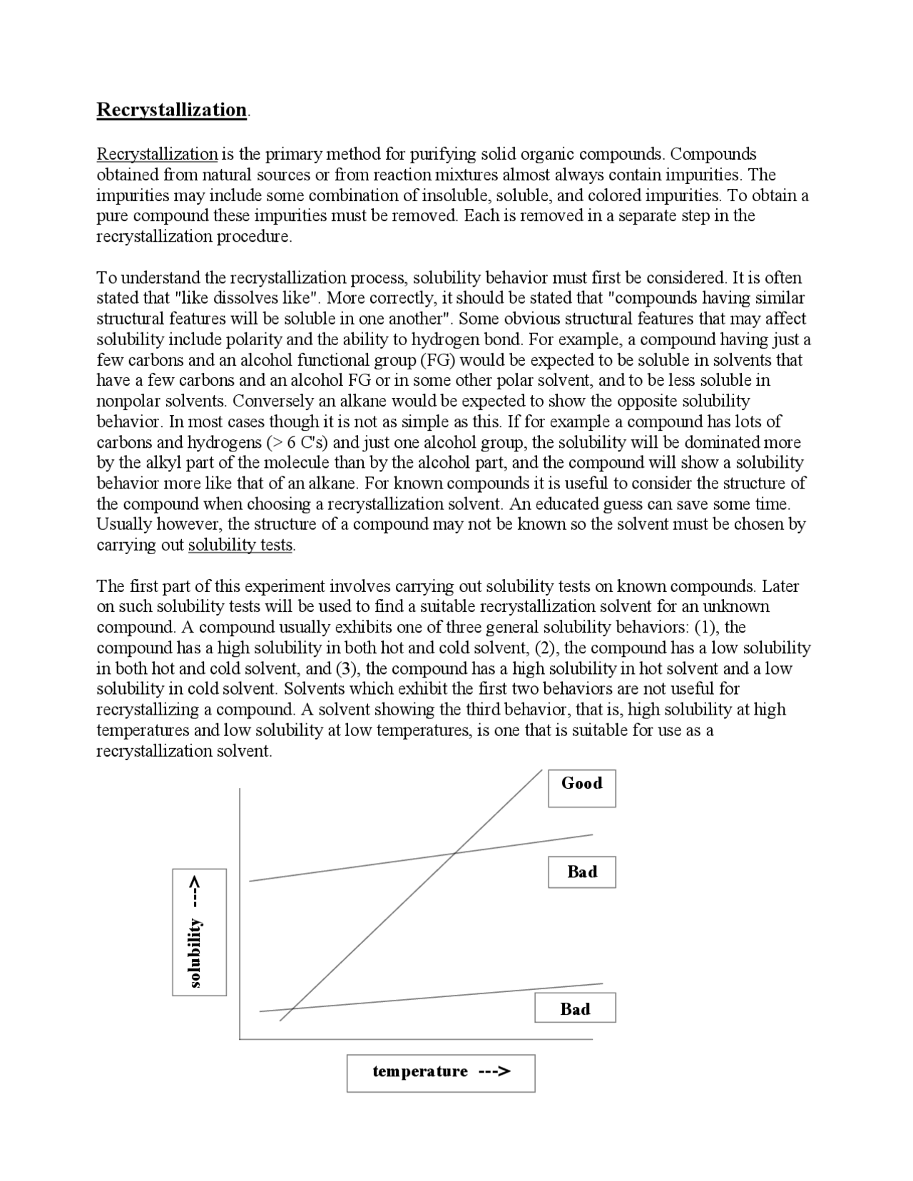 Recrystallization Theory | Lecture notes Chemistry | Docsity