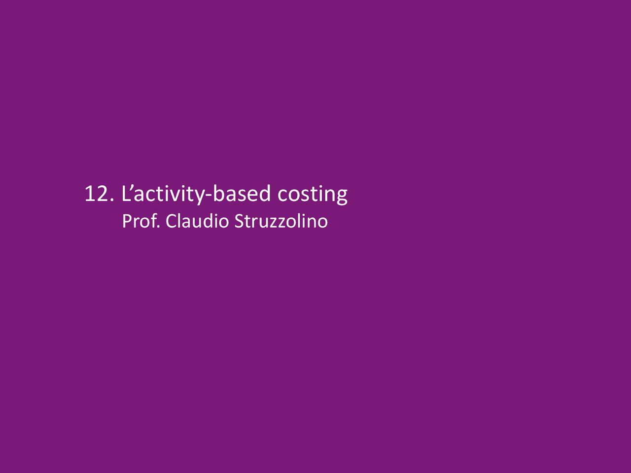 Activity Based Costing Docsity