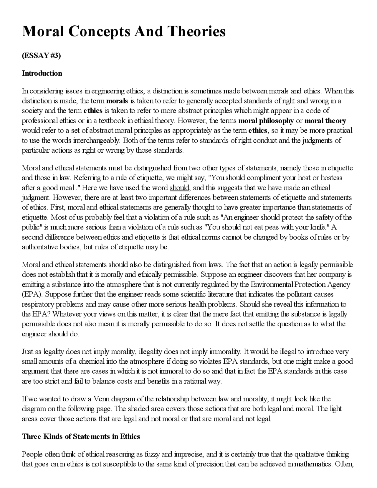 Moral concepts and Theories - Docsity