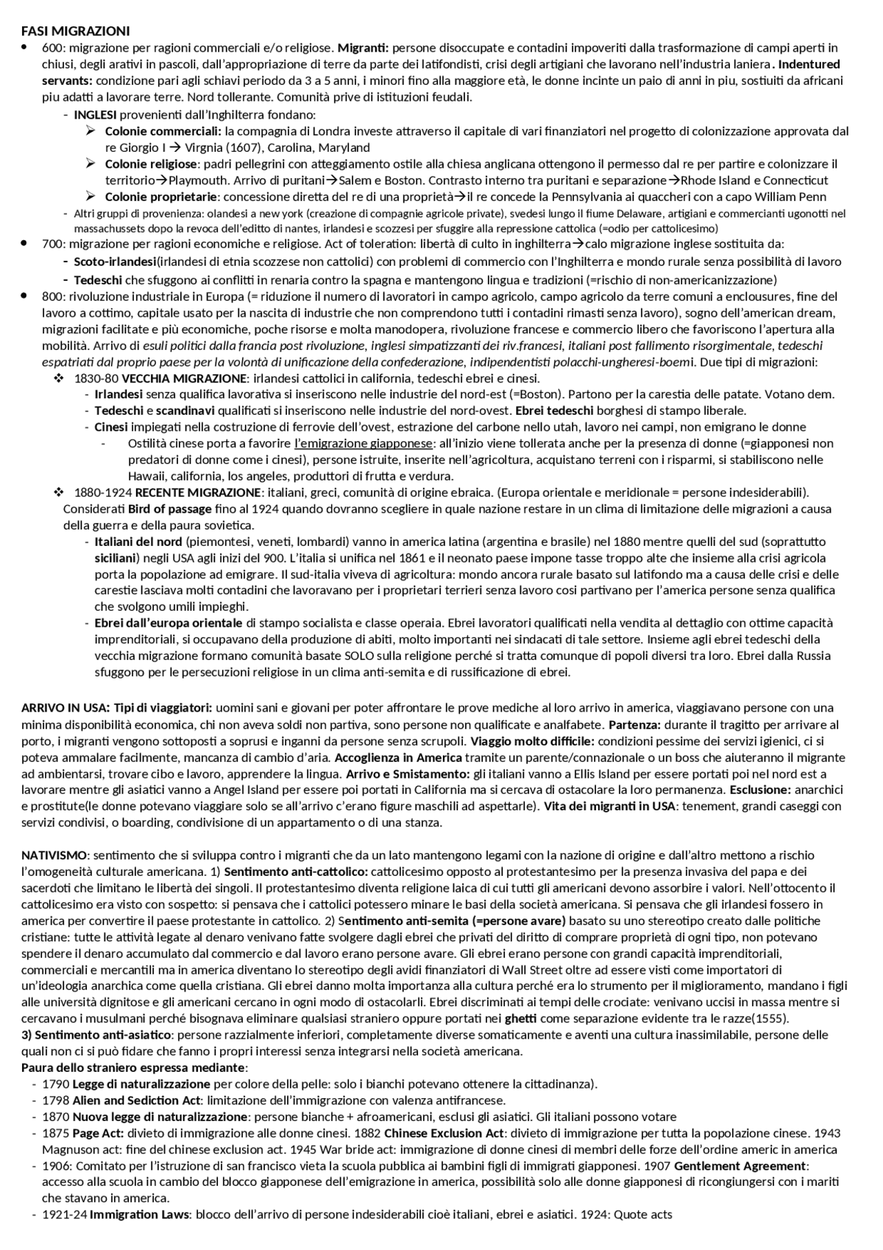 Schemariassunto Completo Degli Argomenti Trattati A Lezione Docsity