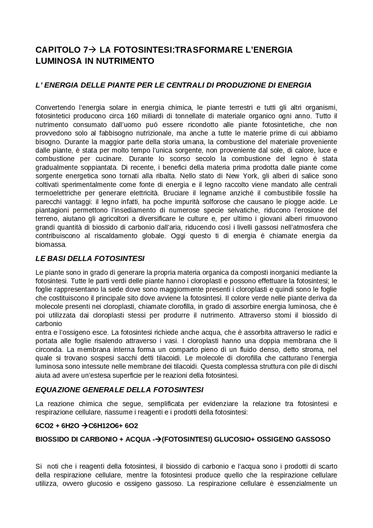 Riassunto Di Biologia Docsity