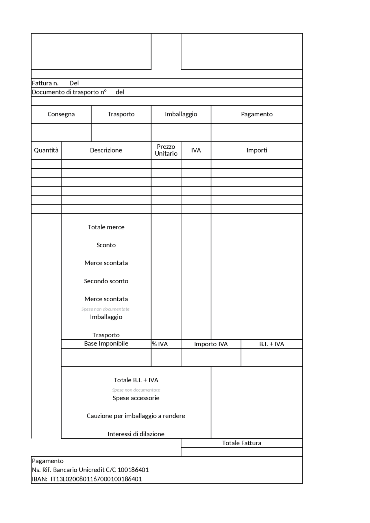 File excel per studenti e docenti per la compilazione della fattura ad ...