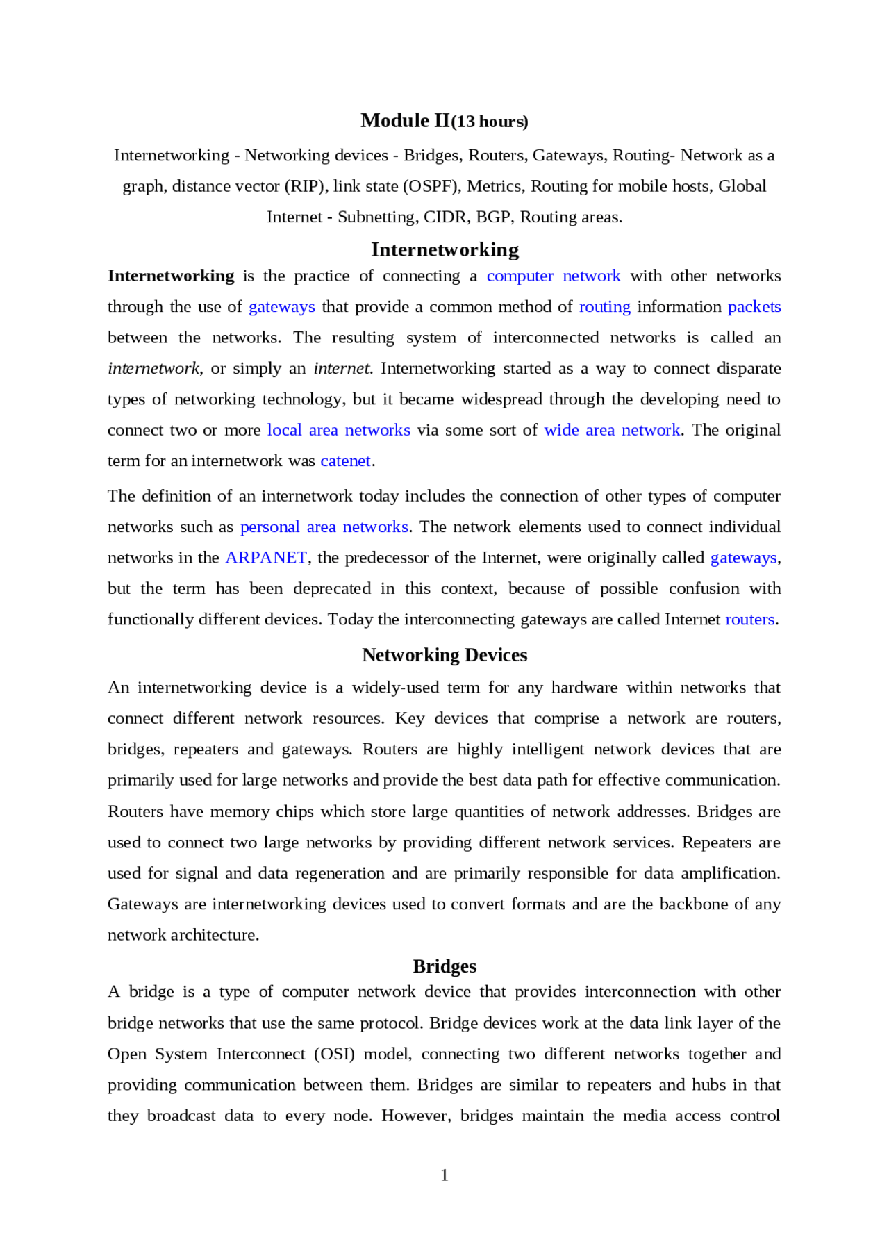 Lecture Notes On Computer Networking Docsity