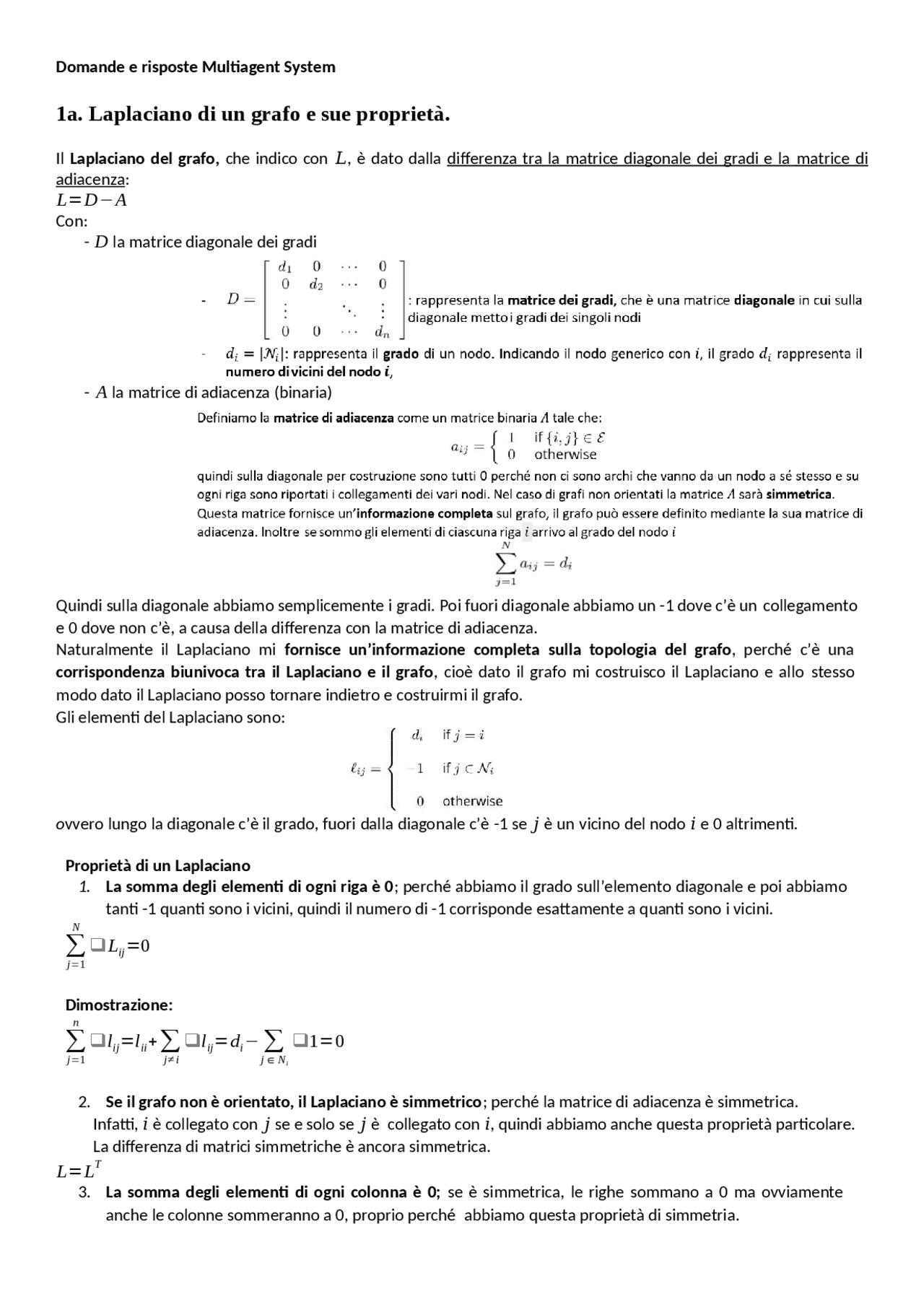 Domande E Risposte Multiagent System Docsity