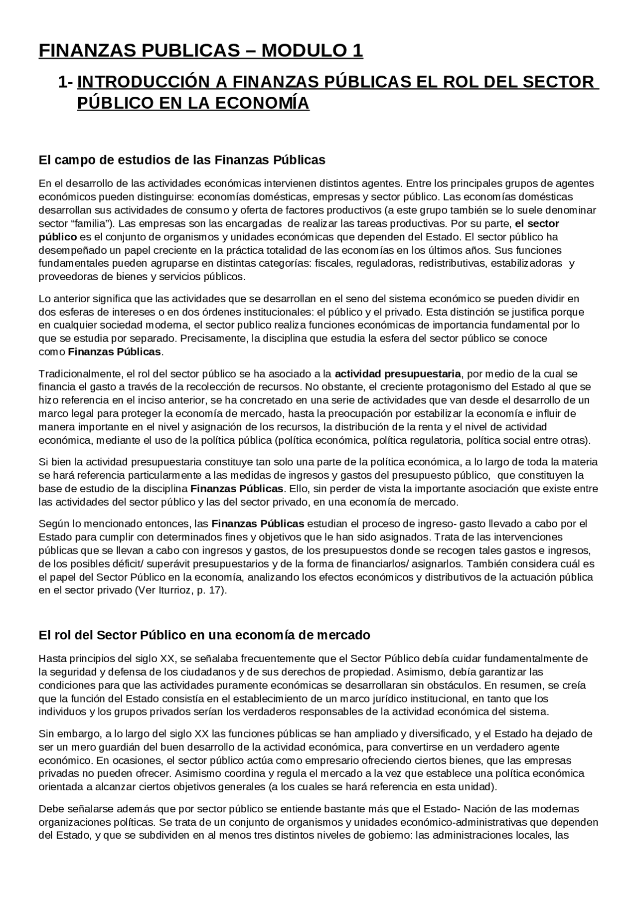 Modulo de finanzas publicas - Docsity