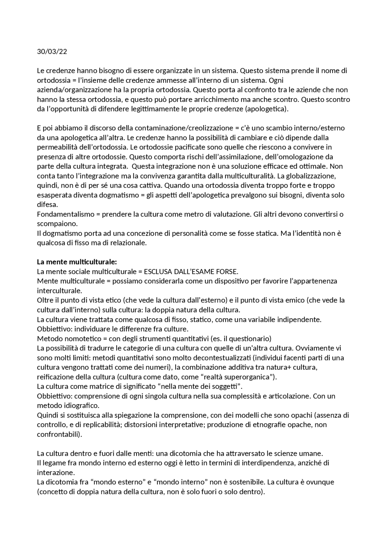 Appunti Del Mio Corso Di Laurea In Formazione Docsity