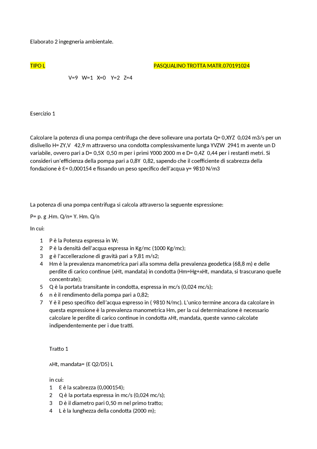 Elaborati Ingegneria Ambientale Prove Desame Di Ingegneria Civile