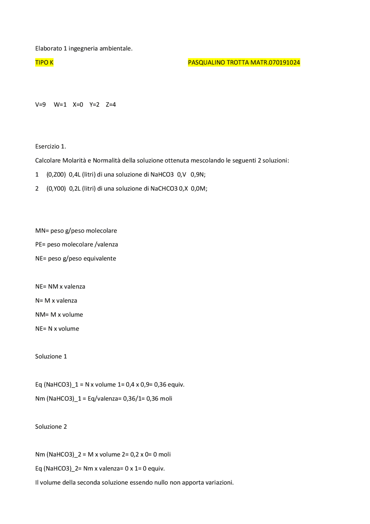 Elaborati Ingegneria Ambientale Prove Desame Di Ingegneria Civile