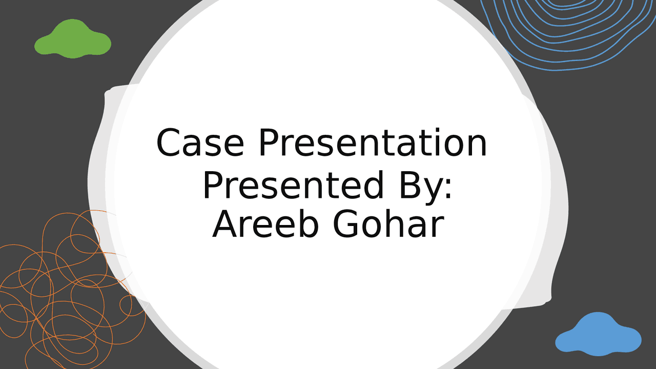 Case study of Generalized Anxiety Disorder - Docsity