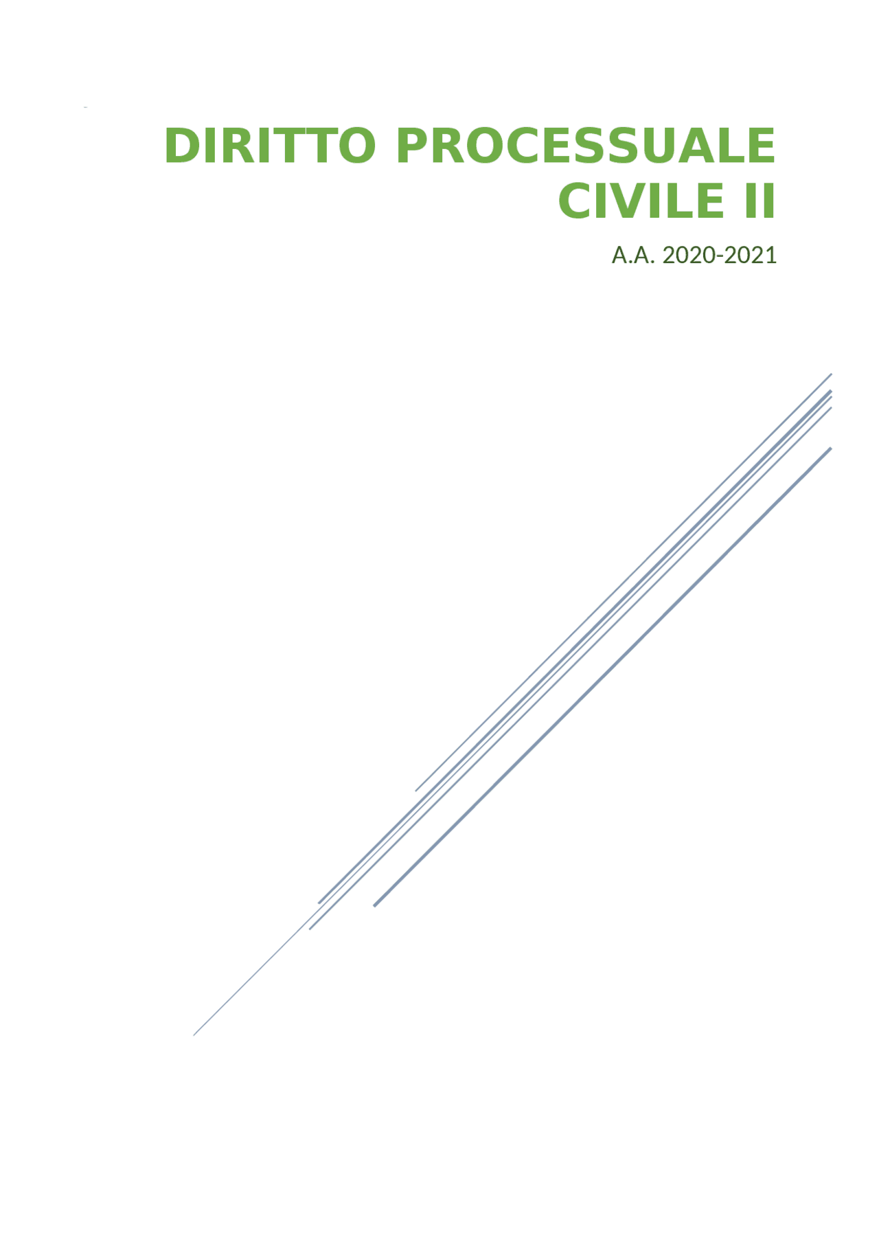 Diritto processuale civile - Docsity
