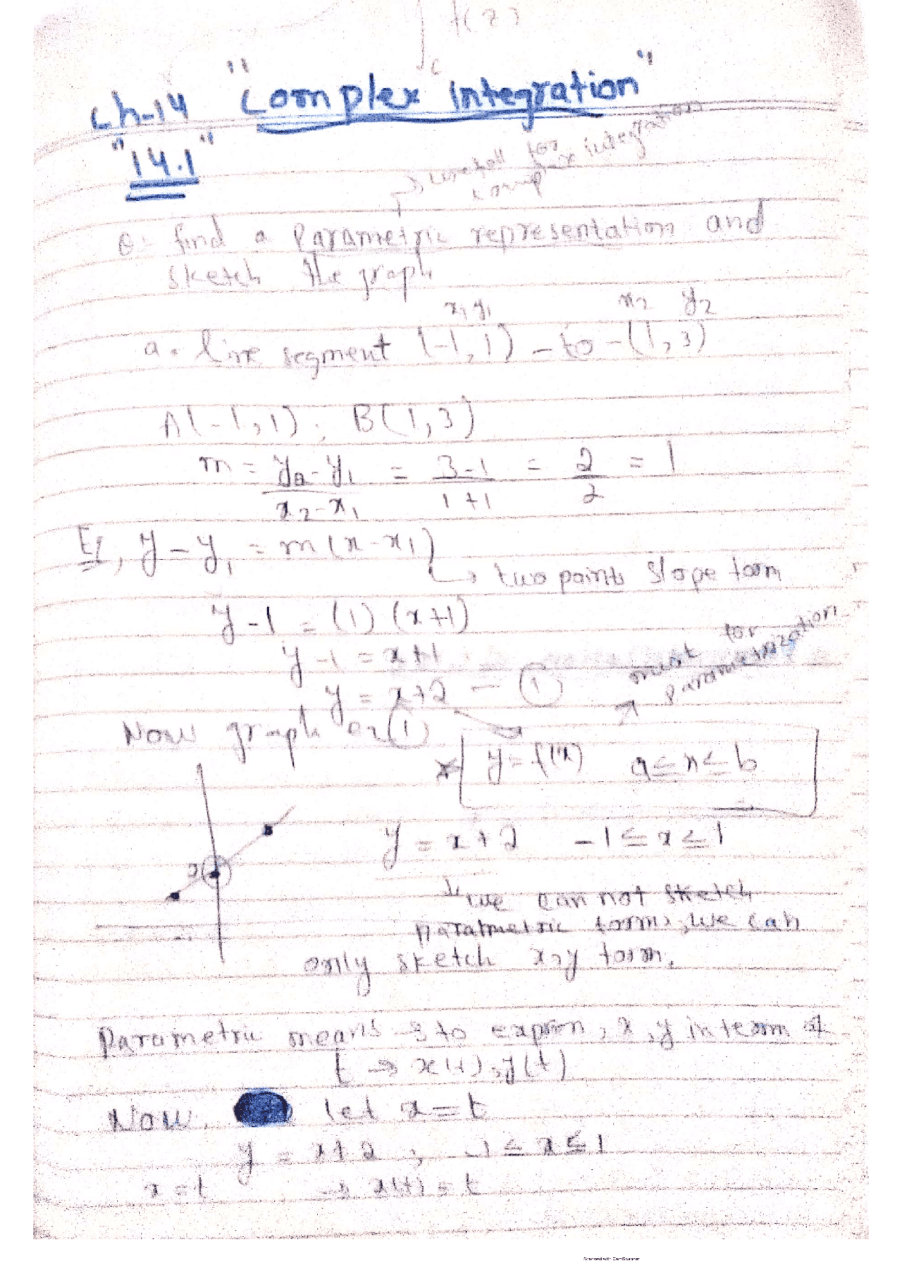 Complex integration hand written notes - Docsity