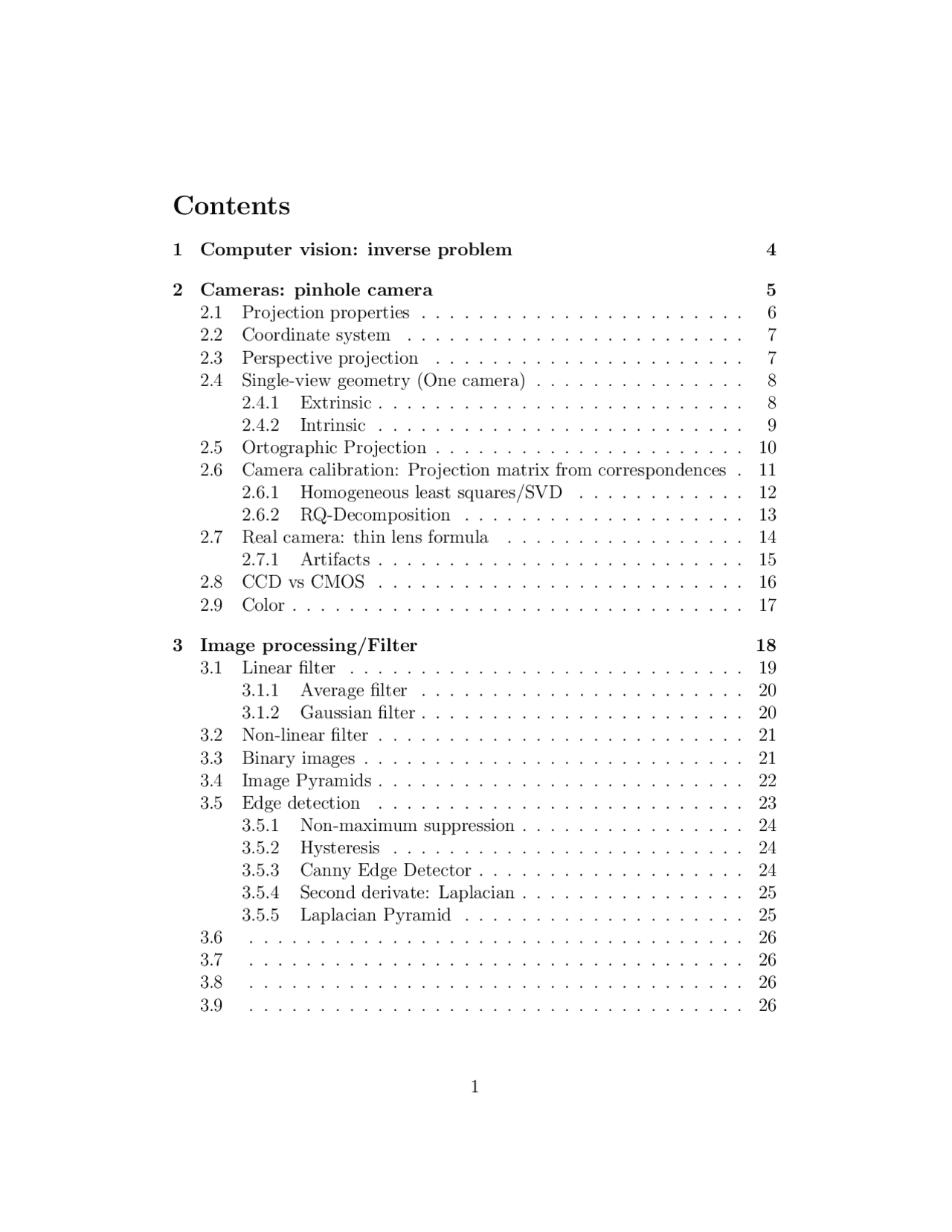 Computer Vision 1 Summary - Docsity