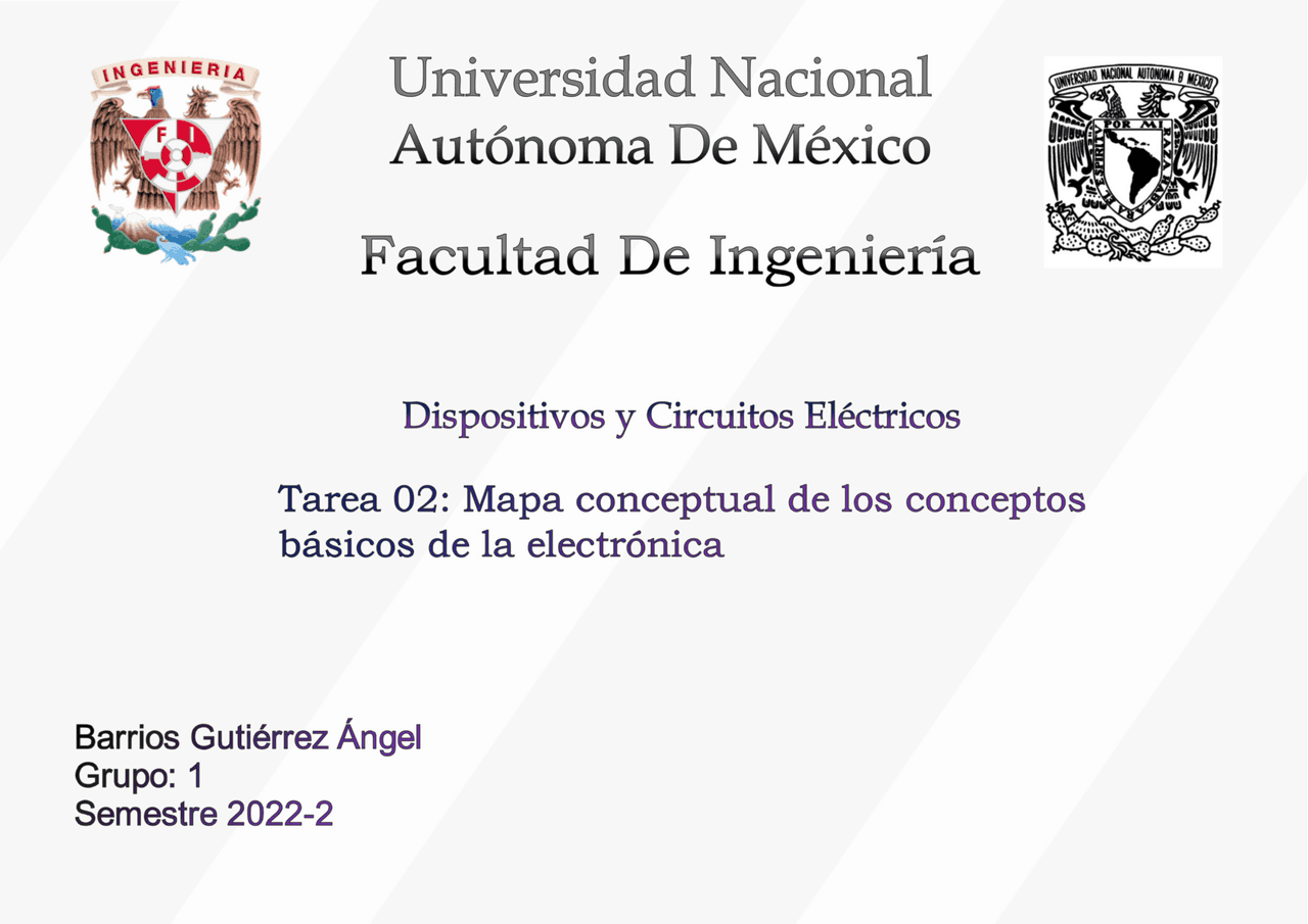 Conceptos básicos de la electrónica | Esquemas de Eletrônica | Docsity