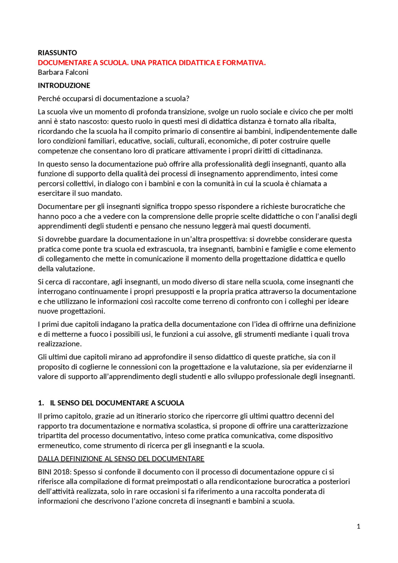 Documentare A Scuola Una Pratica Didattica E Formativa Docsity