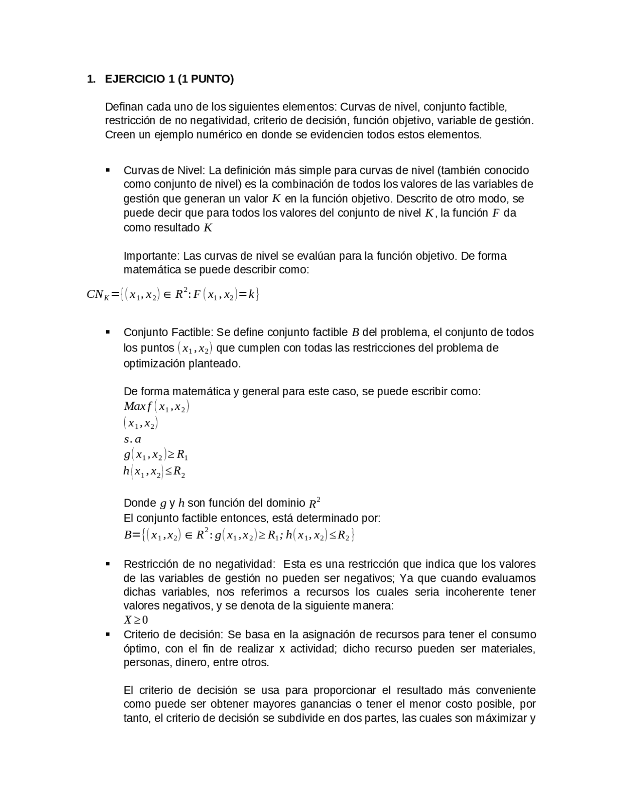 Ejercicios Optiizacion Ejercicios De Optimización Convexa Docsity