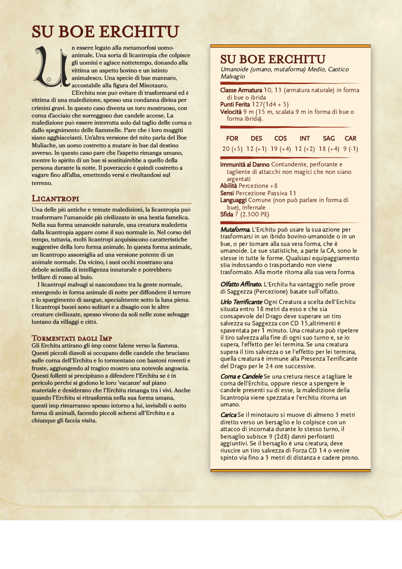 Su boe erchitu per d&d 5e - Docsity