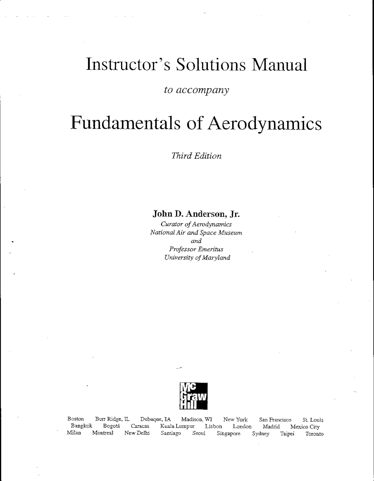 Solution Manual Of Aerodynamics Docsity