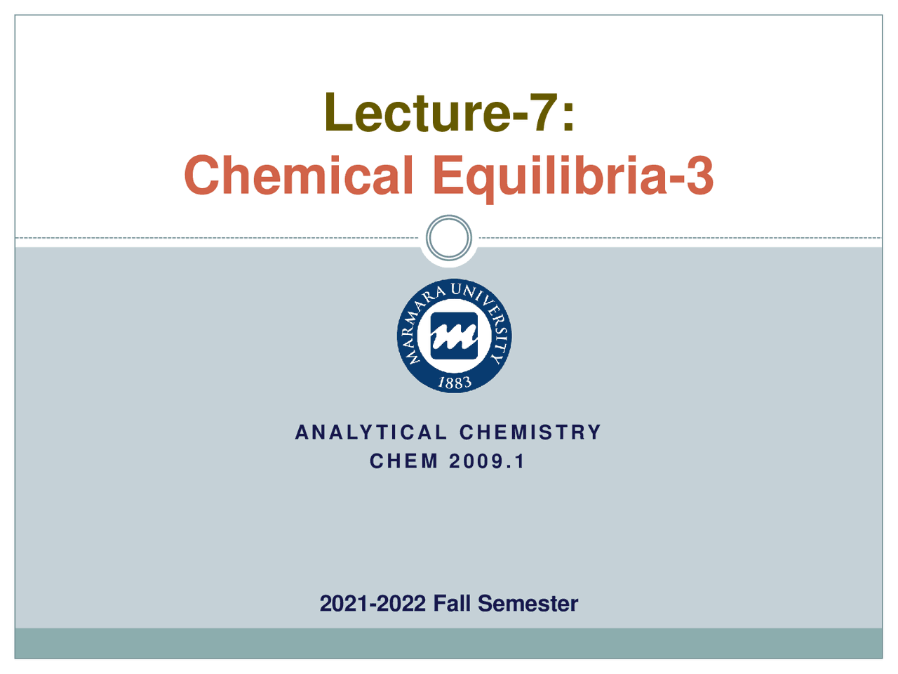 Chemical Equilibria ChemEquilibrium | Lecture notes Chemistry | Docsity