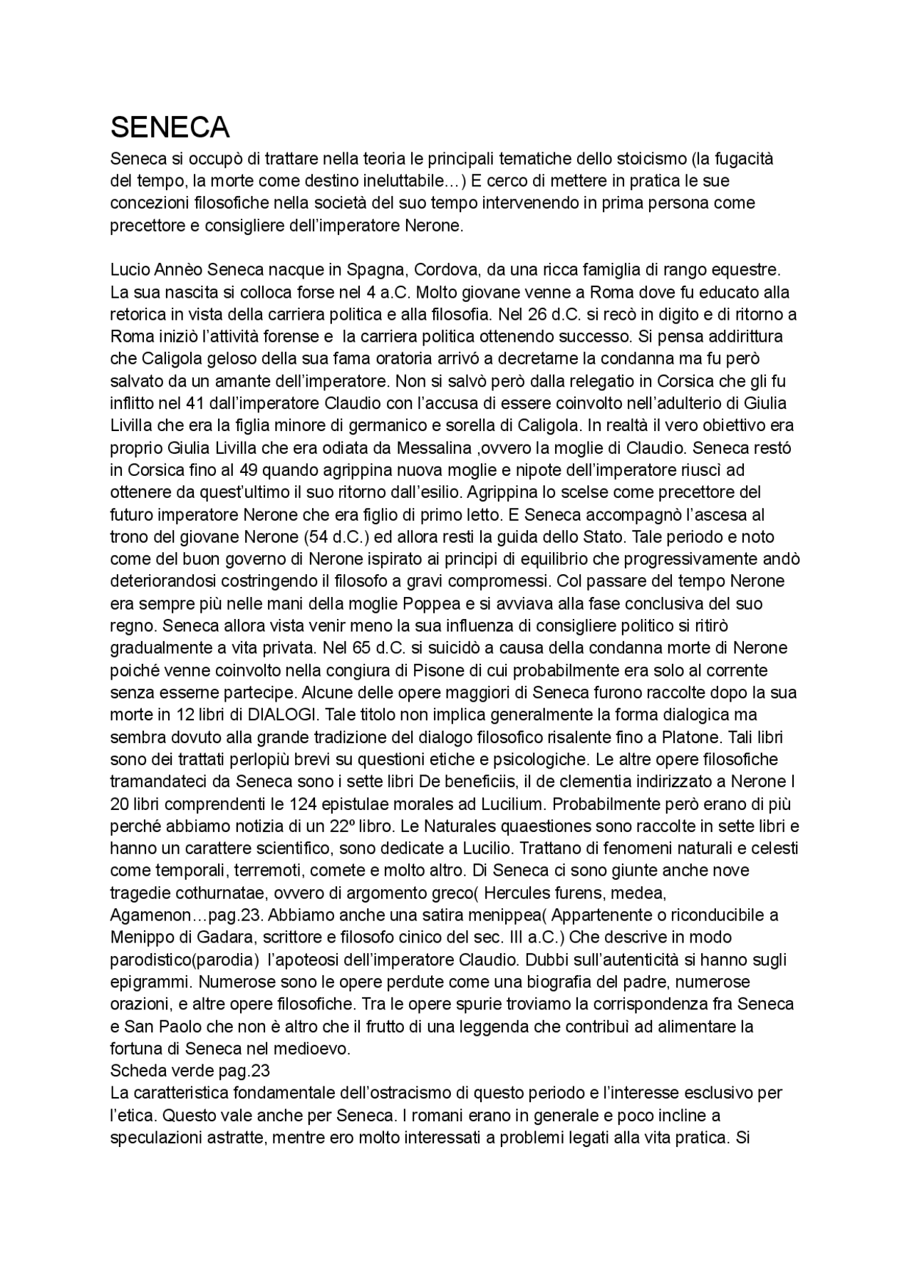 Seneca: Filosofo, Politico e Autore - La Vita e Opere | Sintesi del ...