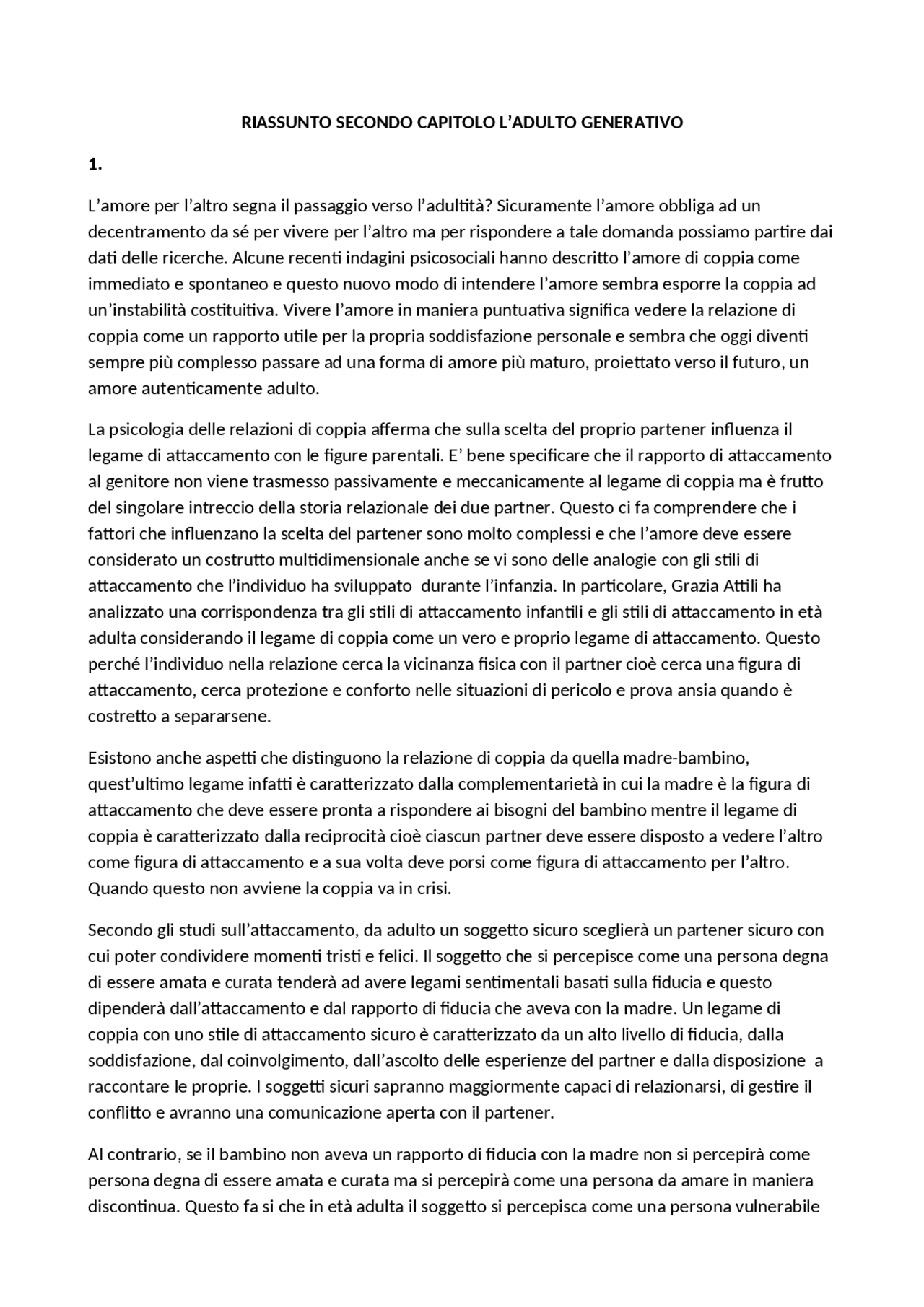 RIASSUNTO SECONDO CAPITOLO - Docsity