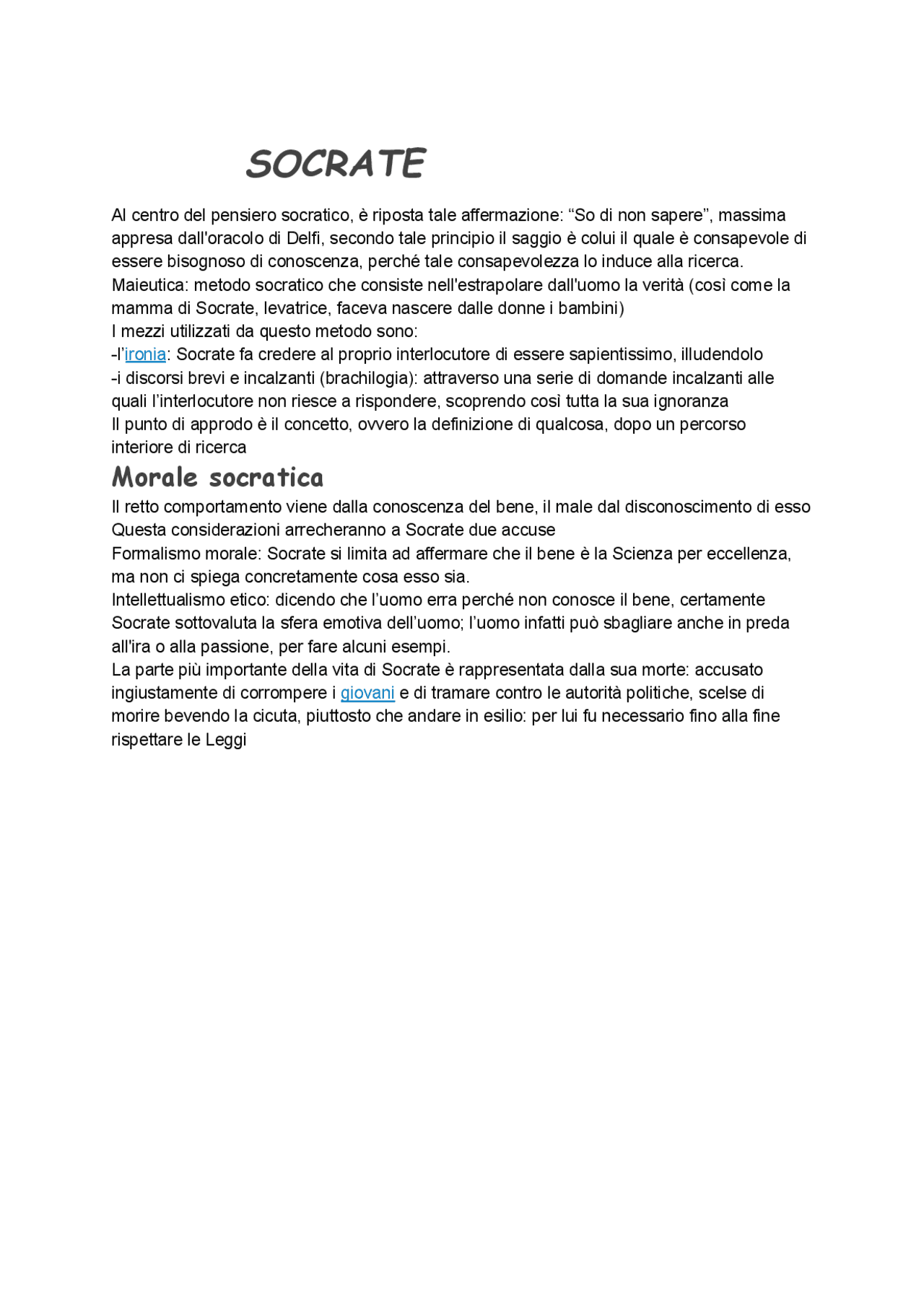 Letteratura Latina Socrate - Docsity